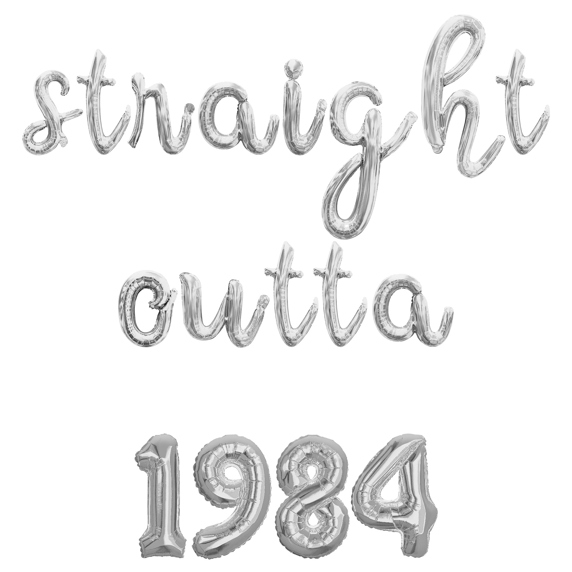 Cursive Script Letter Balloons - STRAIGHT OUTTA 1984 16" Inch Alphabet ...