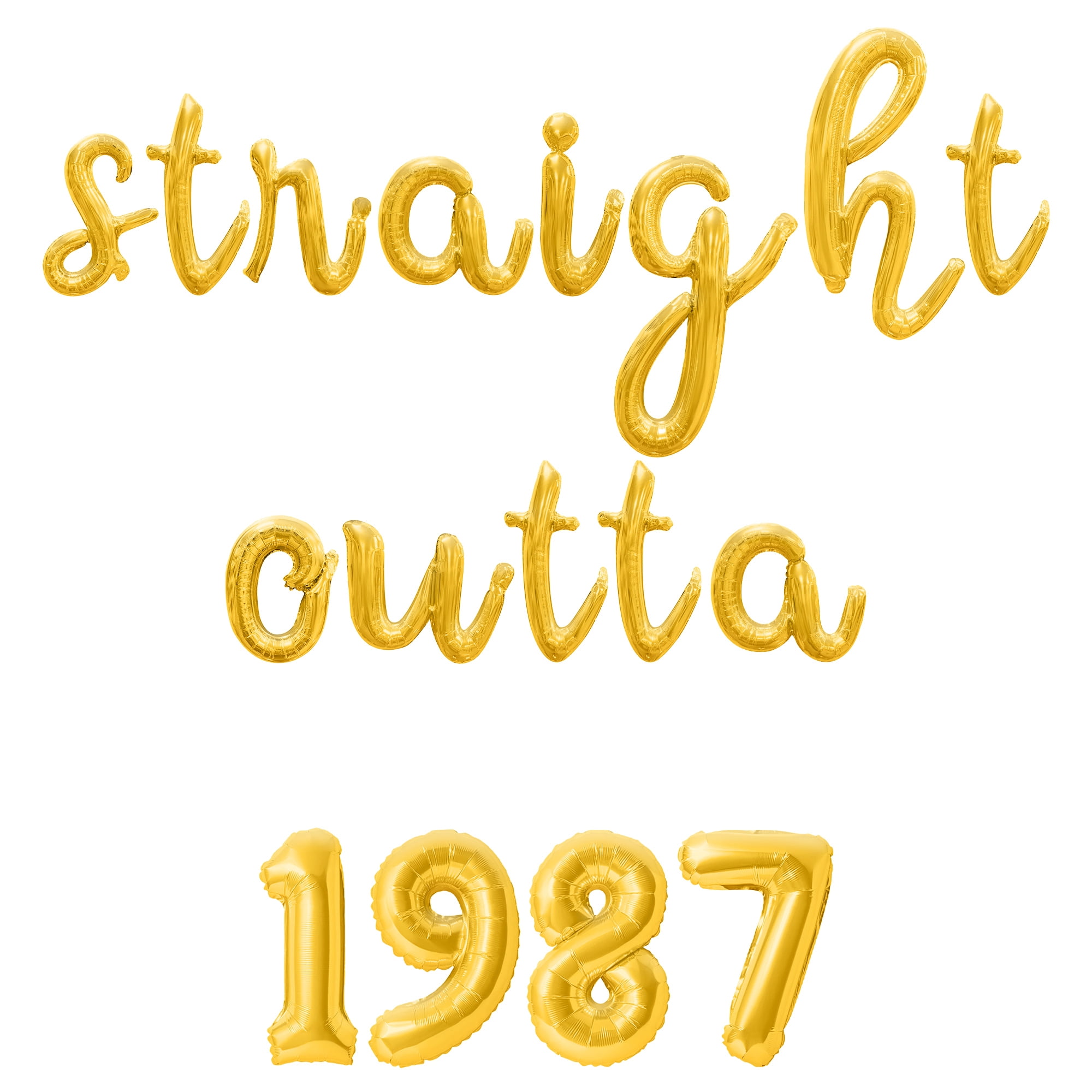 Cursive Script Letter Balloons - STRAIGHT OUTTA 1987 16" Inch Alphabet ...