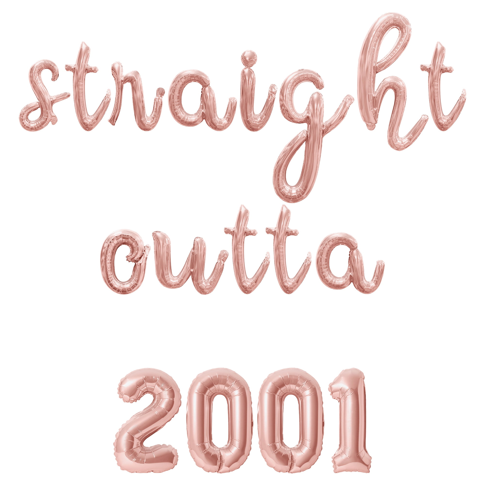 Cursive Script Letter Balloons - STRAIGHT OUTTA 2001 16" Inch Alphabet ...