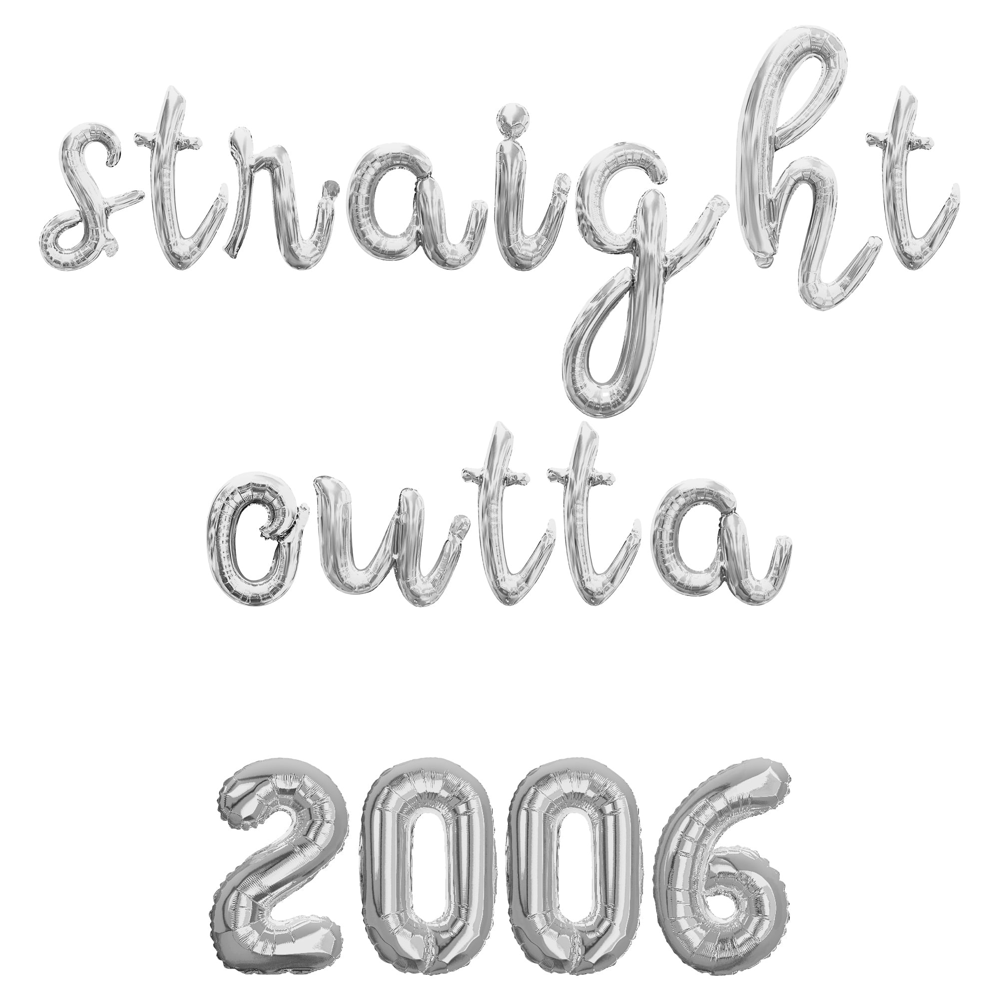 Cursive Script Letter Balloons - STRAIGHT OUTTA 2006 16" Inch Alphabet ...