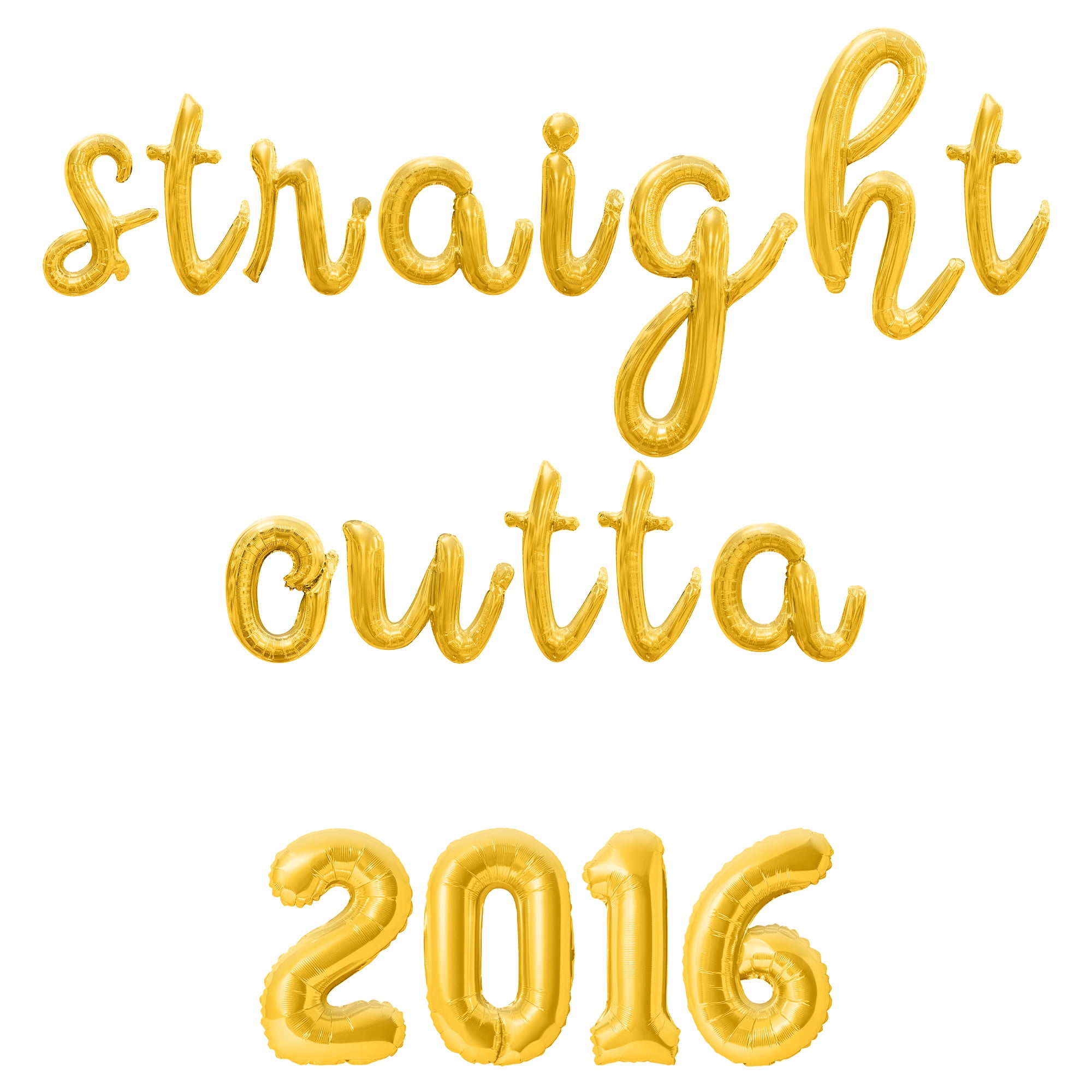 Cursive Script Letter Balloons - STRAIGHT OUTTA 2016 16" Inch Alphabet ...