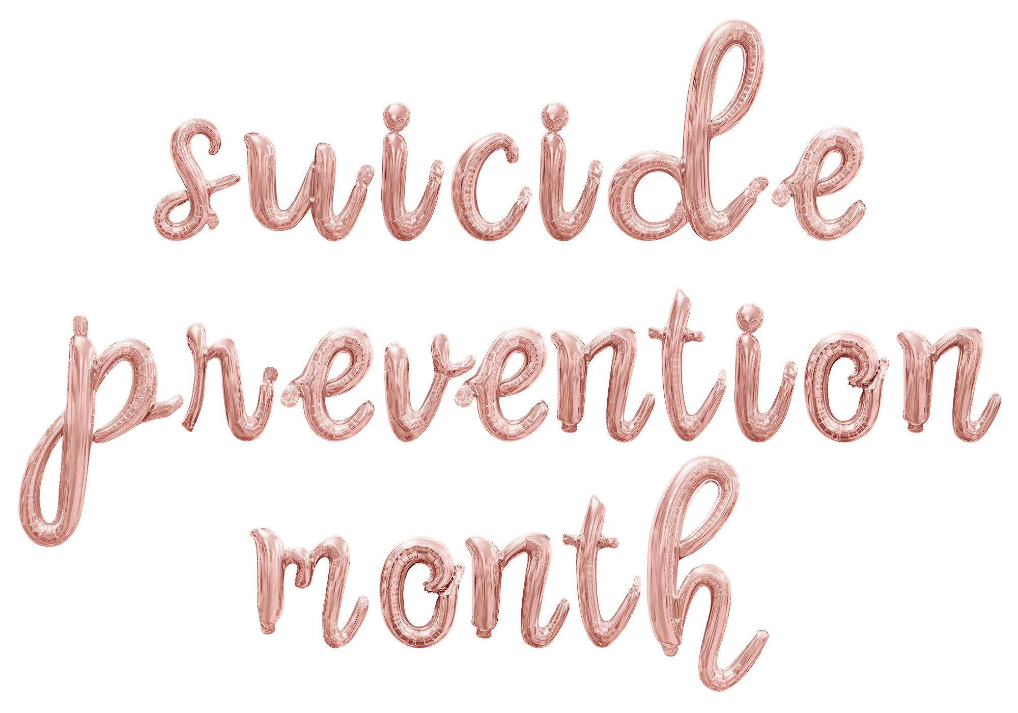 Cursive Script Letter Balloons - SUICIDE PREVENTION MONTH 16" Inch ...