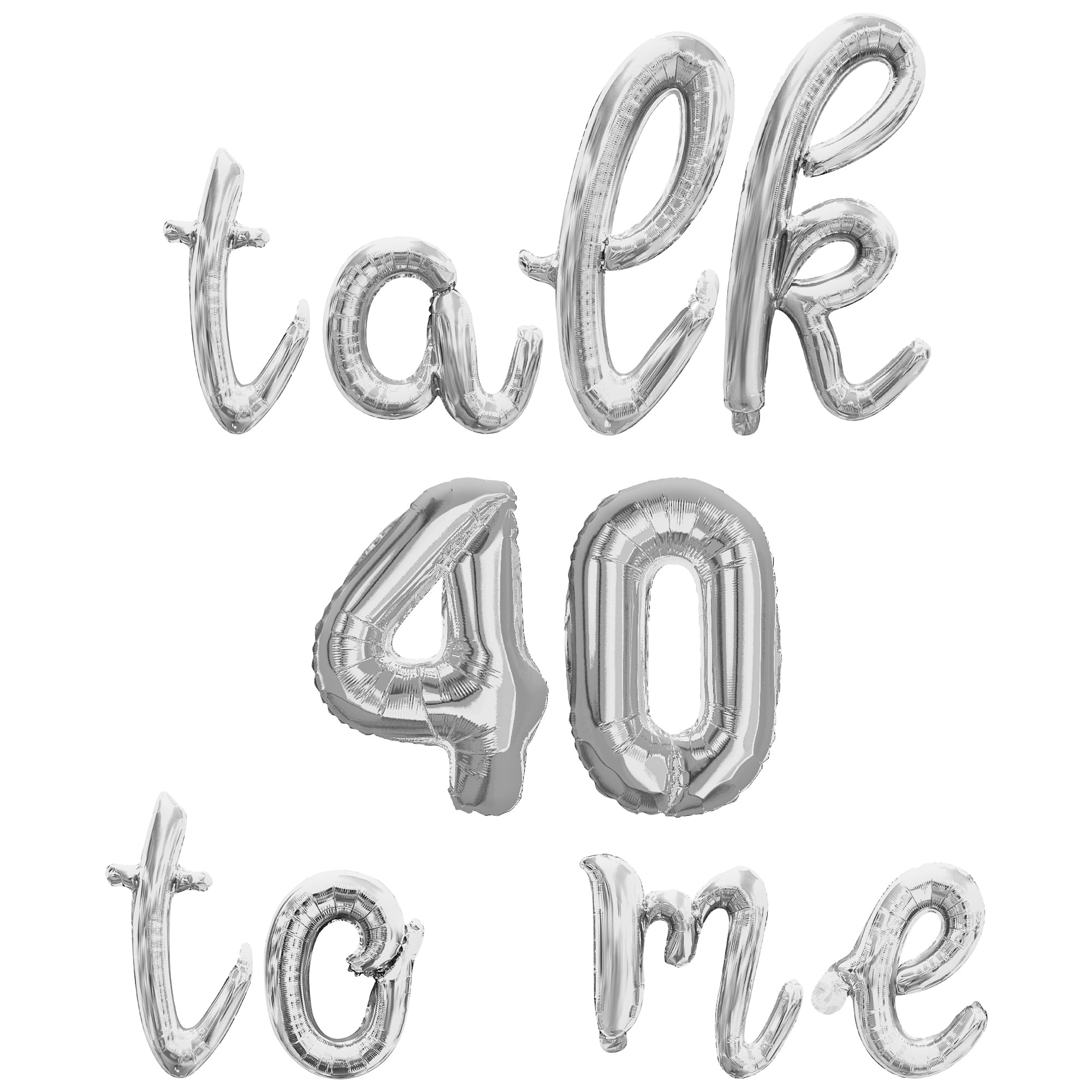 Cursive Script Letter Balloons - TALK 40 TO ME 16" Inch Alphabet ...