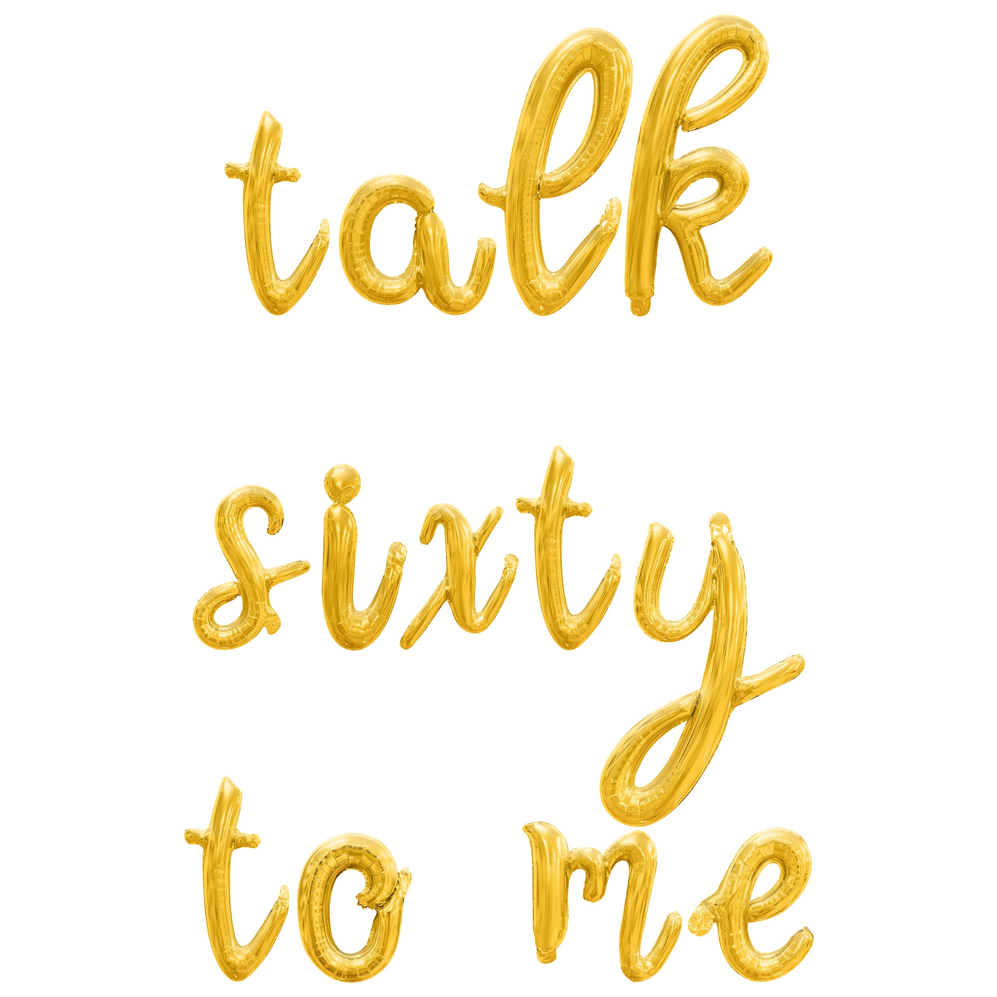 Cursive Script Letter Balloons - TALK SIXTY TO ME 16" Inch Alphabet ...