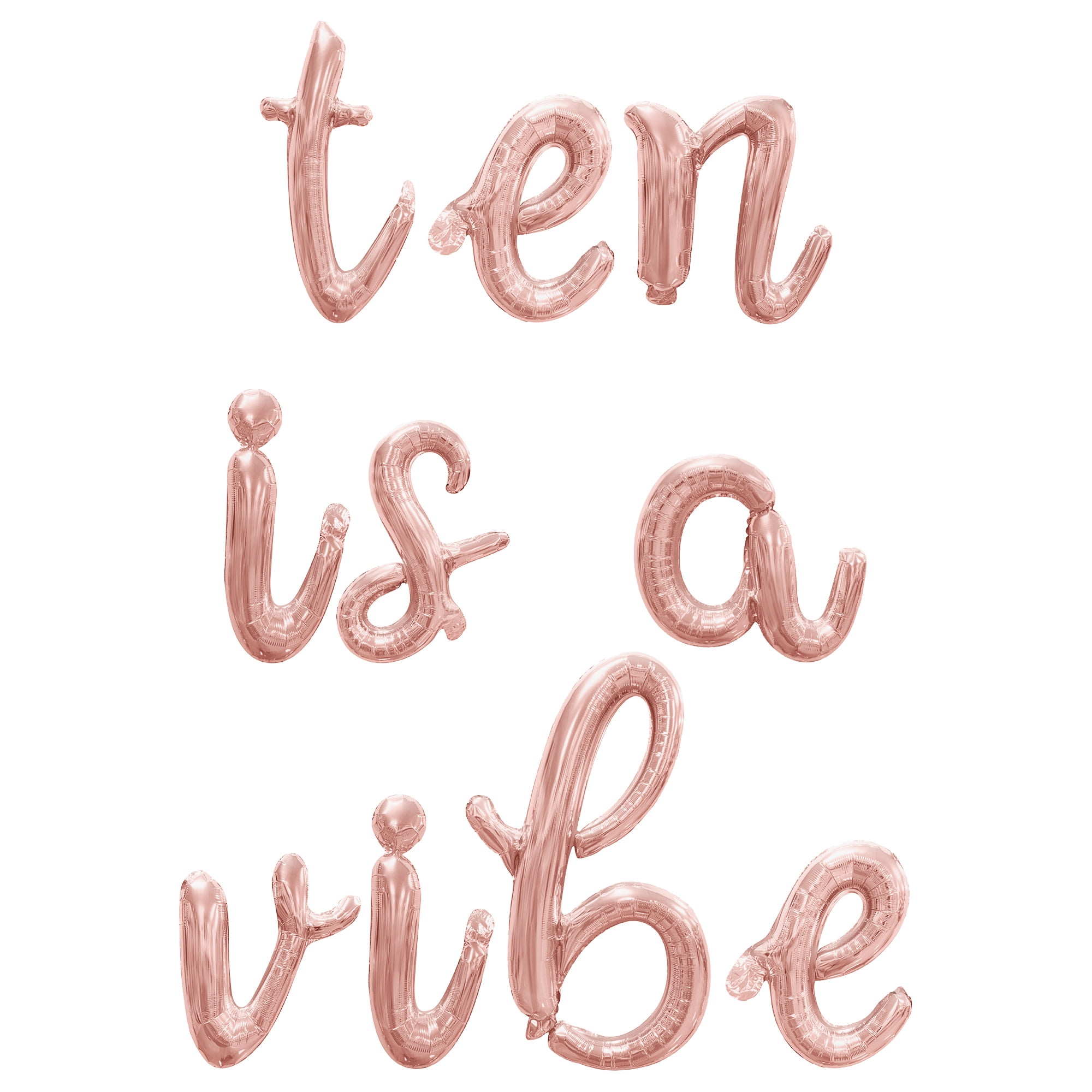 Cursive Script Letter Balloons - TEN IS A VIBE 16" Inch Alphabet ...