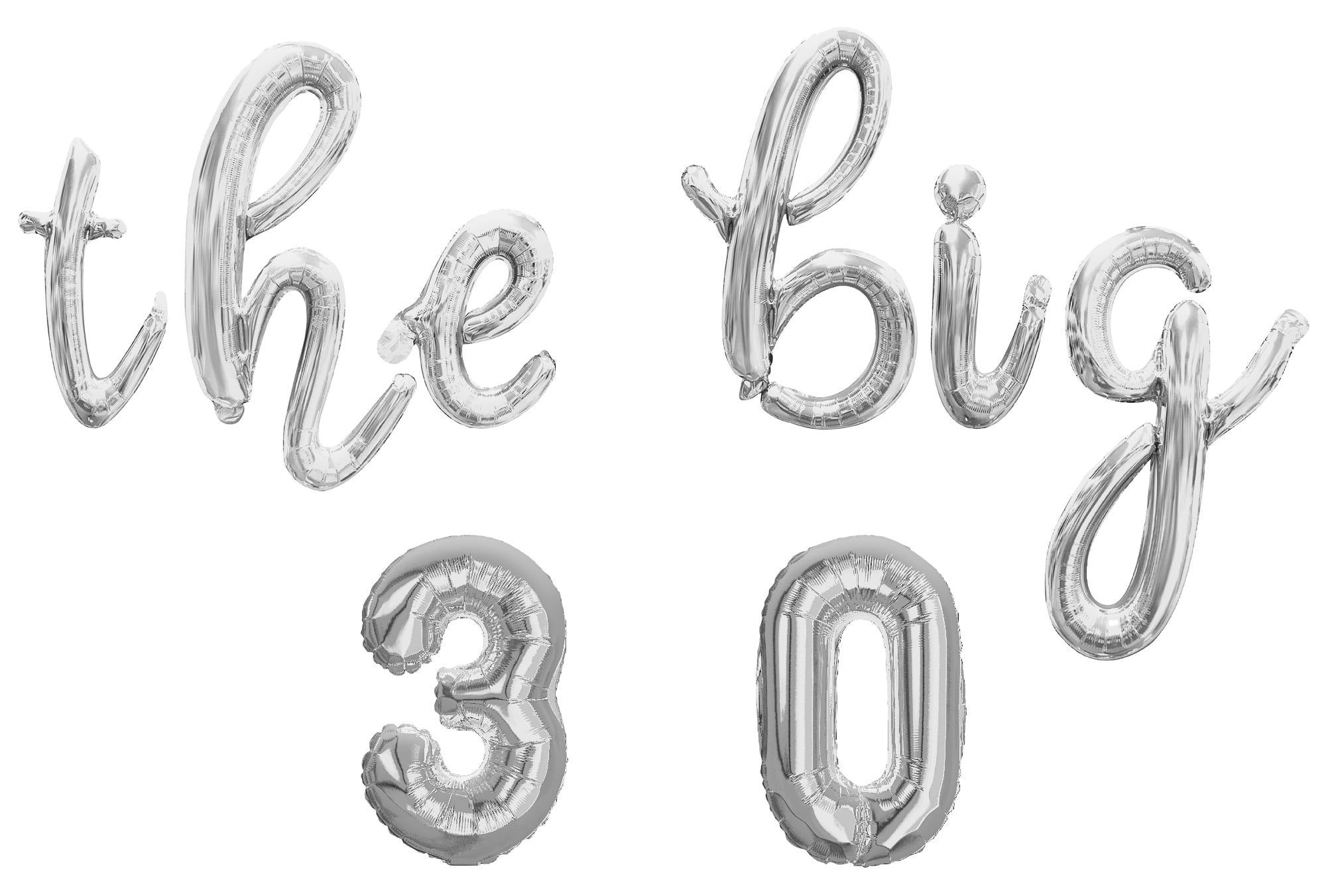 Cursive Script Letter Balloons - THE BIG 3 0 16" Inch Alphabet Letters ...