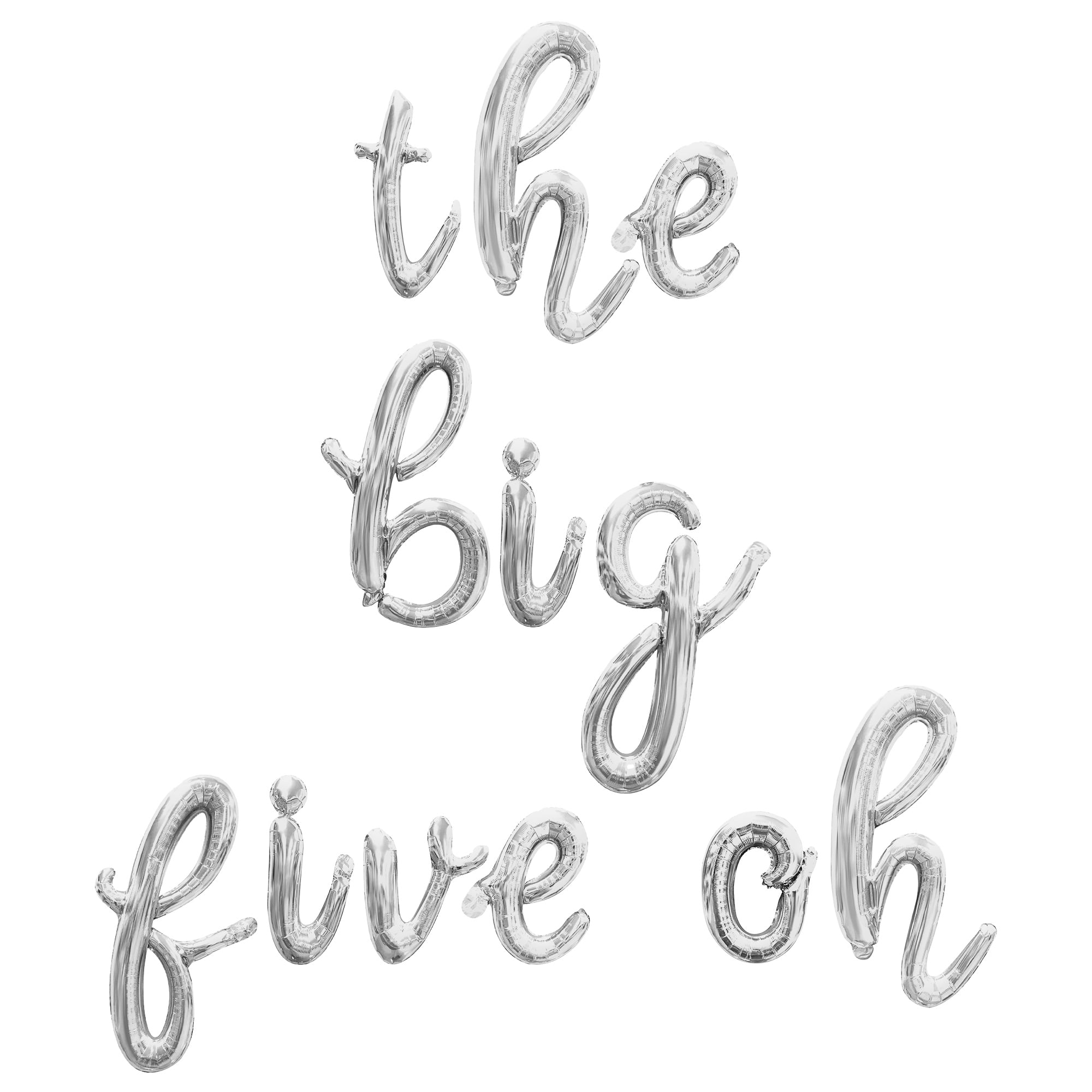 Cursive Script Letter Balloons - THE BIG FIVE OH 16" Inch Alphabet ...