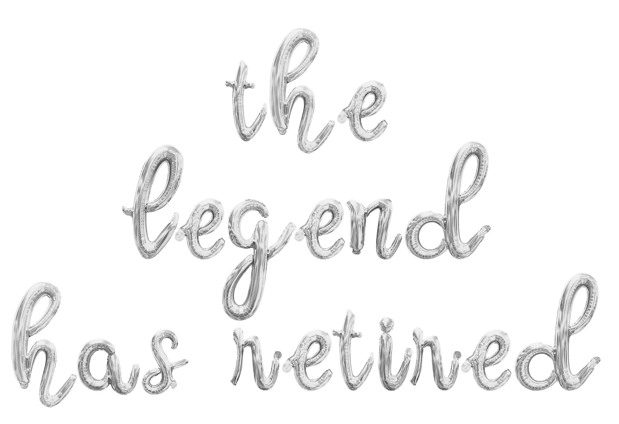 Cursive Script Letter Balloons - THE LEGEND HAS RETIRED 16" Inch ...