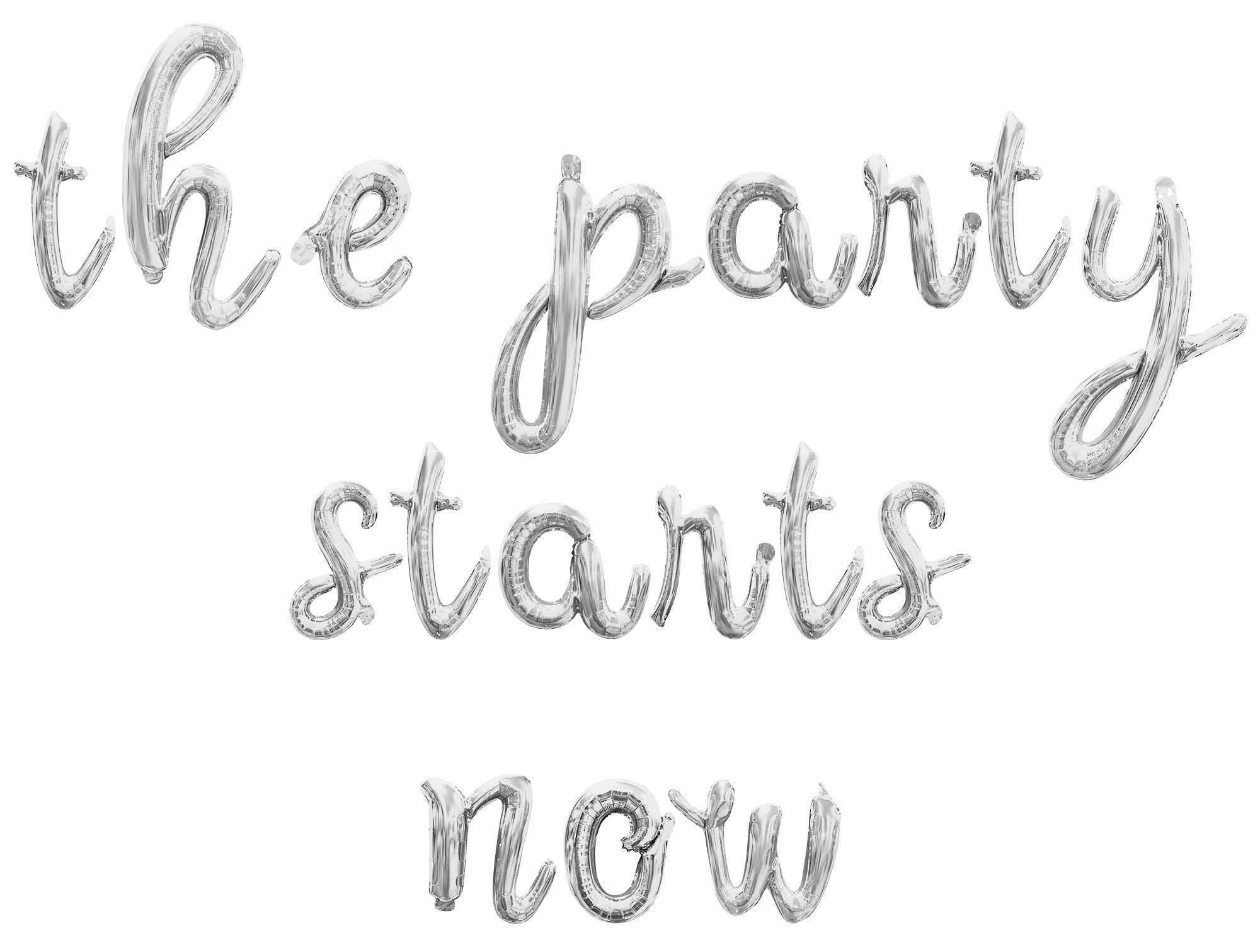 Cursive Script Letter Balloons - THE PARTY STARTS NOW 16" Inch Alphabet ...