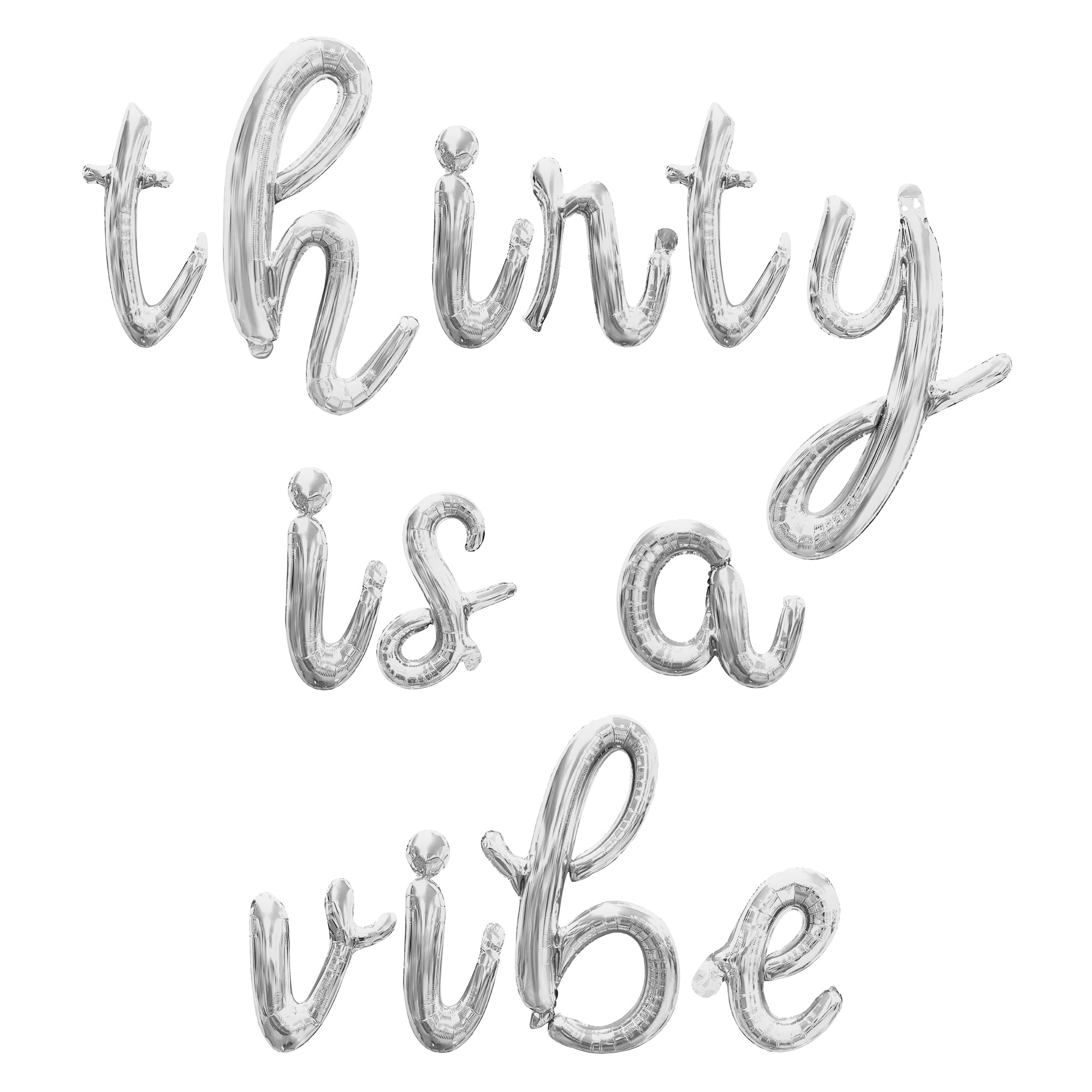 Cursive Script Letter Balloons - THIRTY IS A VIBE 16" Inch Alphabet ...