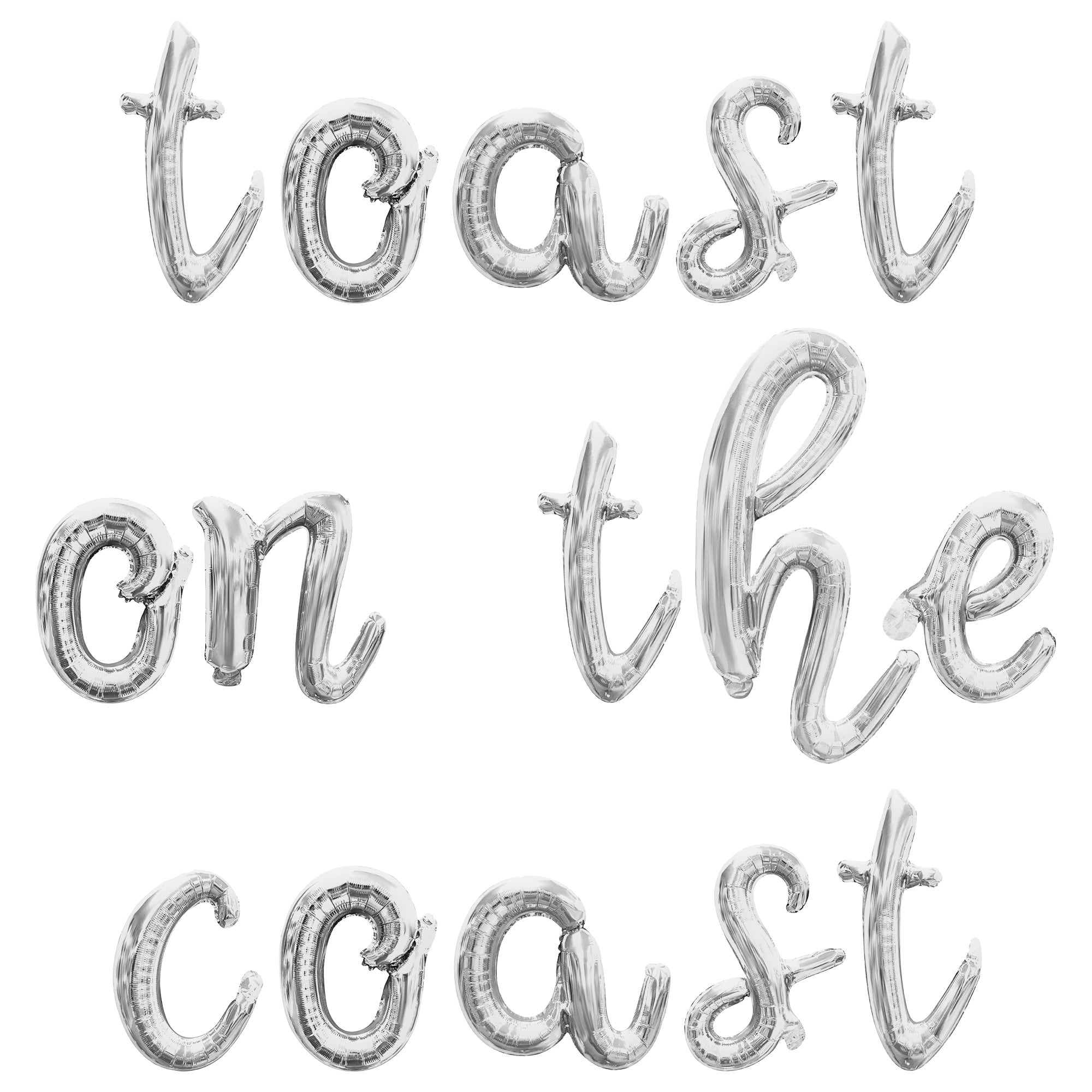 Cursive Script Letter Balloons - TOAST ON THE COAST 16" Inch Alphabet ...