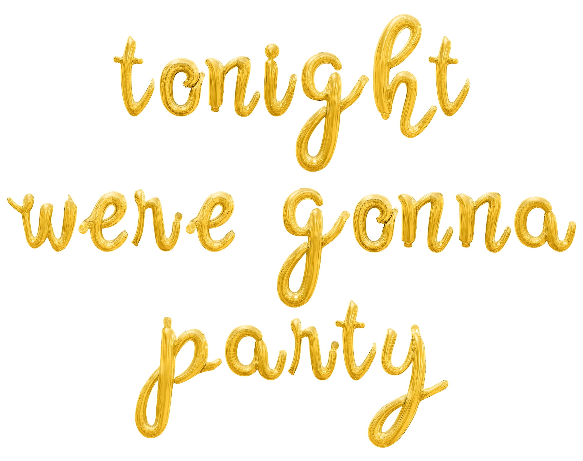 Cursive Script Letter Balloons - TONIGHT WERE GONNA PARTY 16" Inch ...