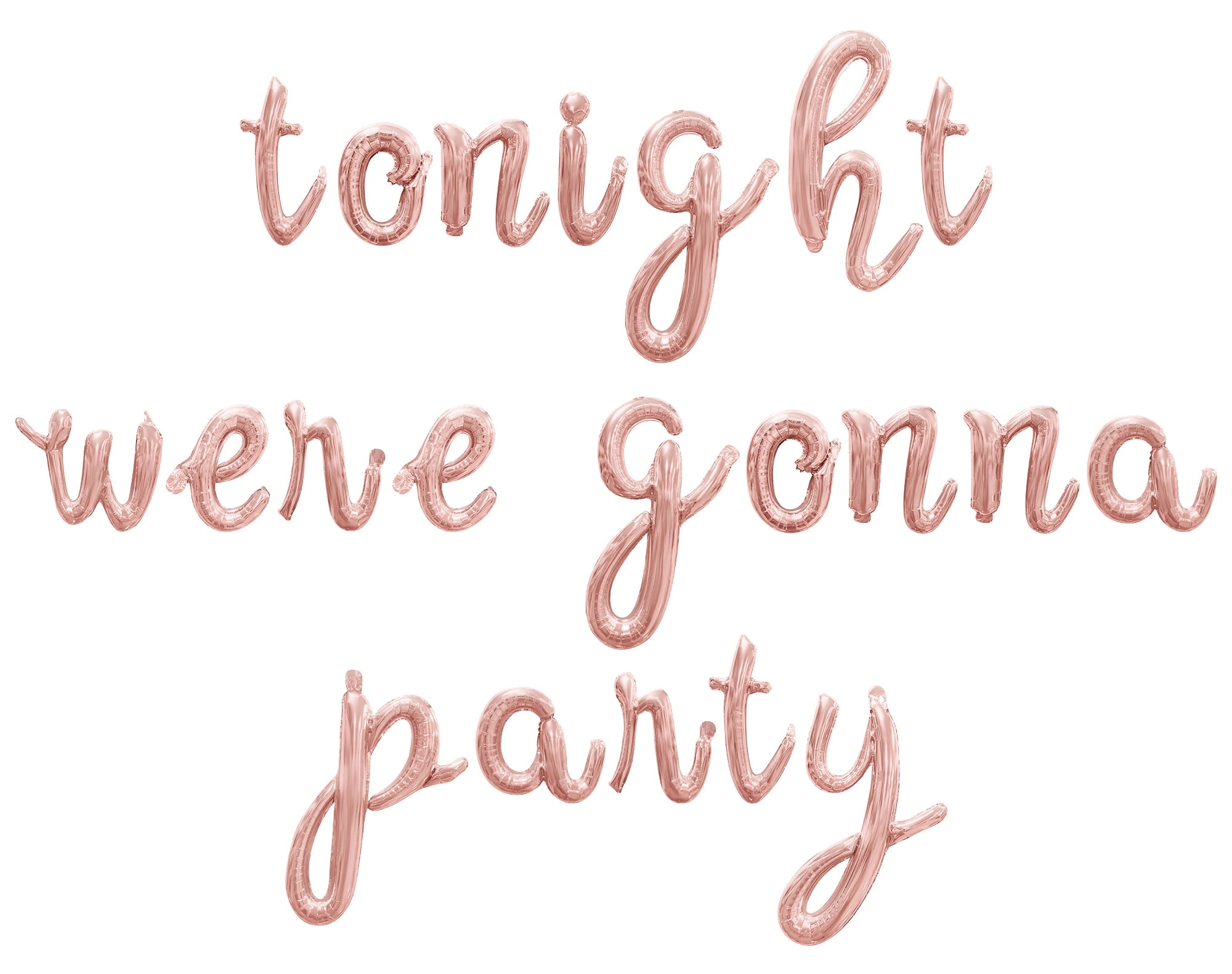 Cursive Script Letter Balloons - TONIGHT WERE GONNA PARTY 16" Inch ...