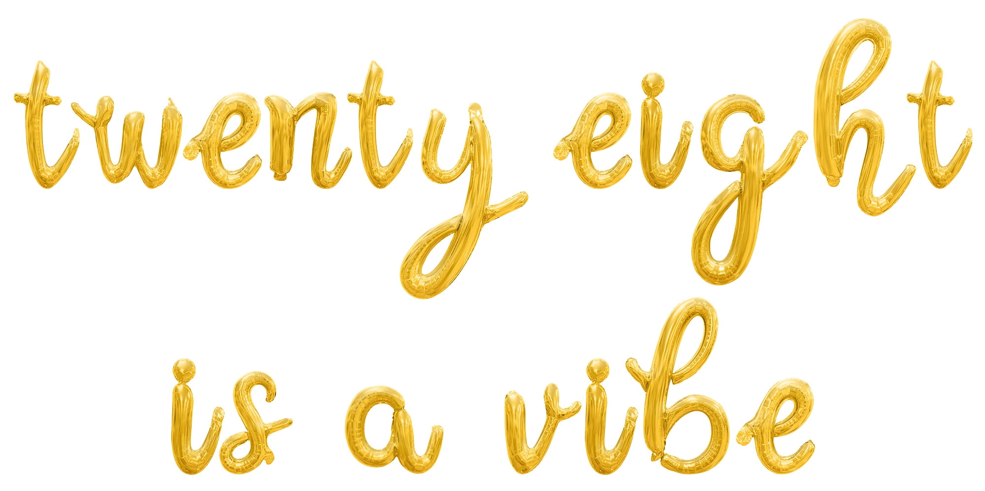 Cursive Script Letter Balloons - TWENTY EIGHT IS A VIBE 16" Inch ...