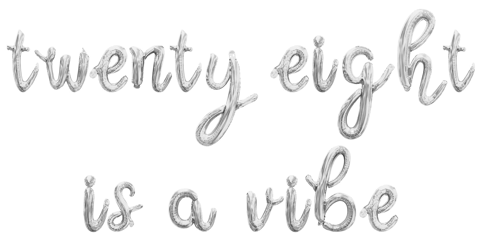 Cursive Script Letter Balloons - TWENTY EIGHT IS A VIBE 16" Inch ...