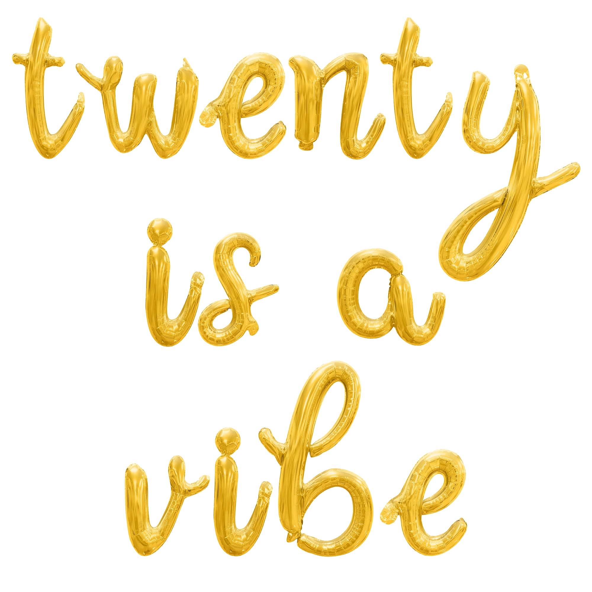 Cursive Script Letter Balloons - TWENTY IS A VIBE 16" Inch Alphabet ...
