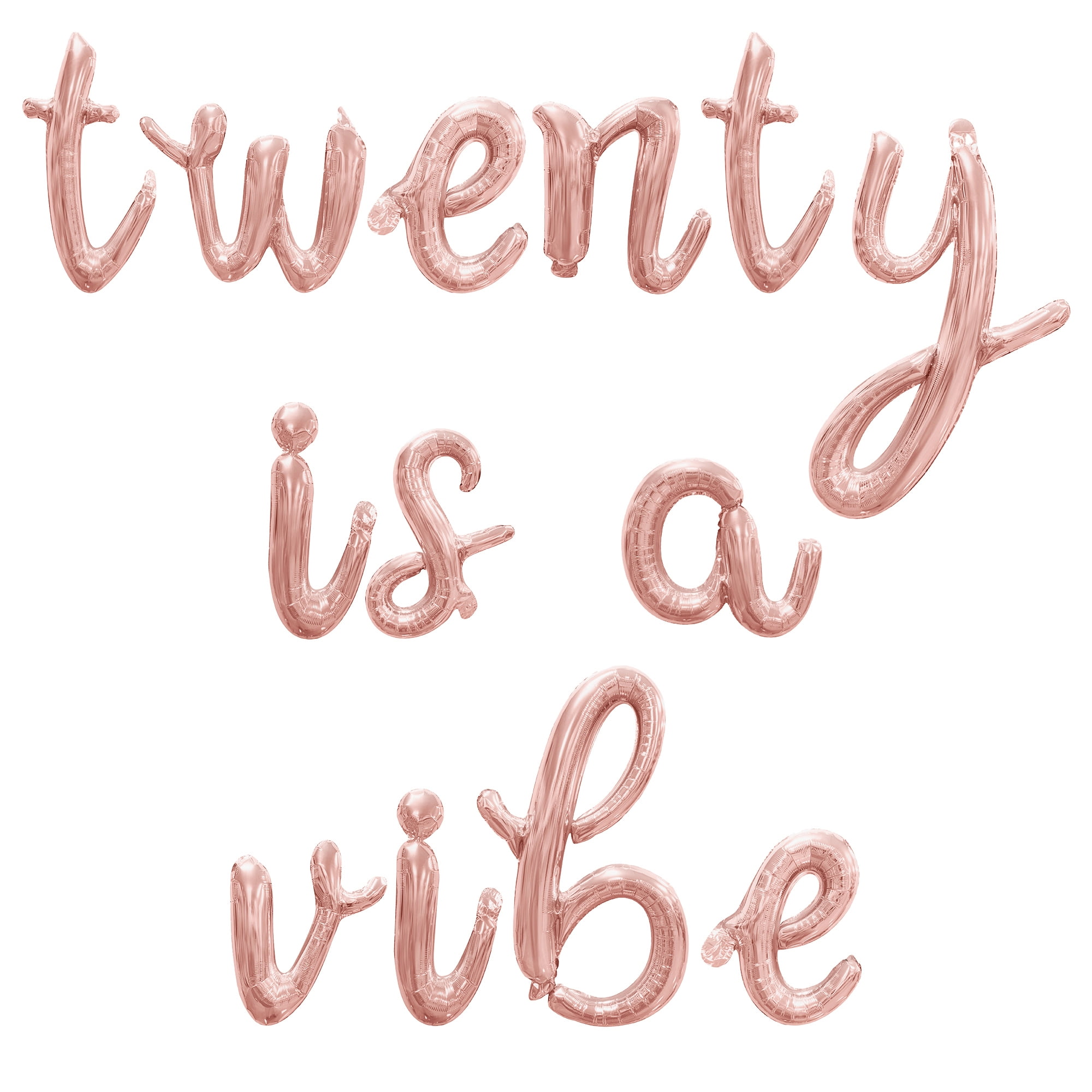 Cursive Script Letter Balloons - TWENTY IS A VIBE 16" Inch Alphabet ...