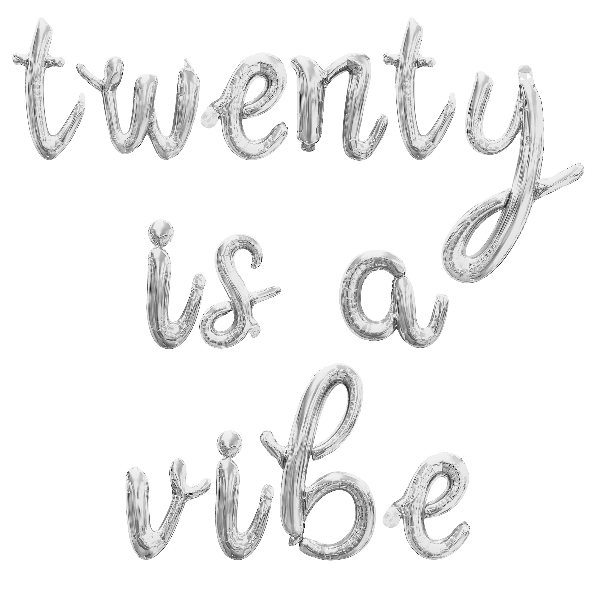 Cursive Script Letter Balloons - TWENTY IS A VIBE 16" Inch Alphabet ...