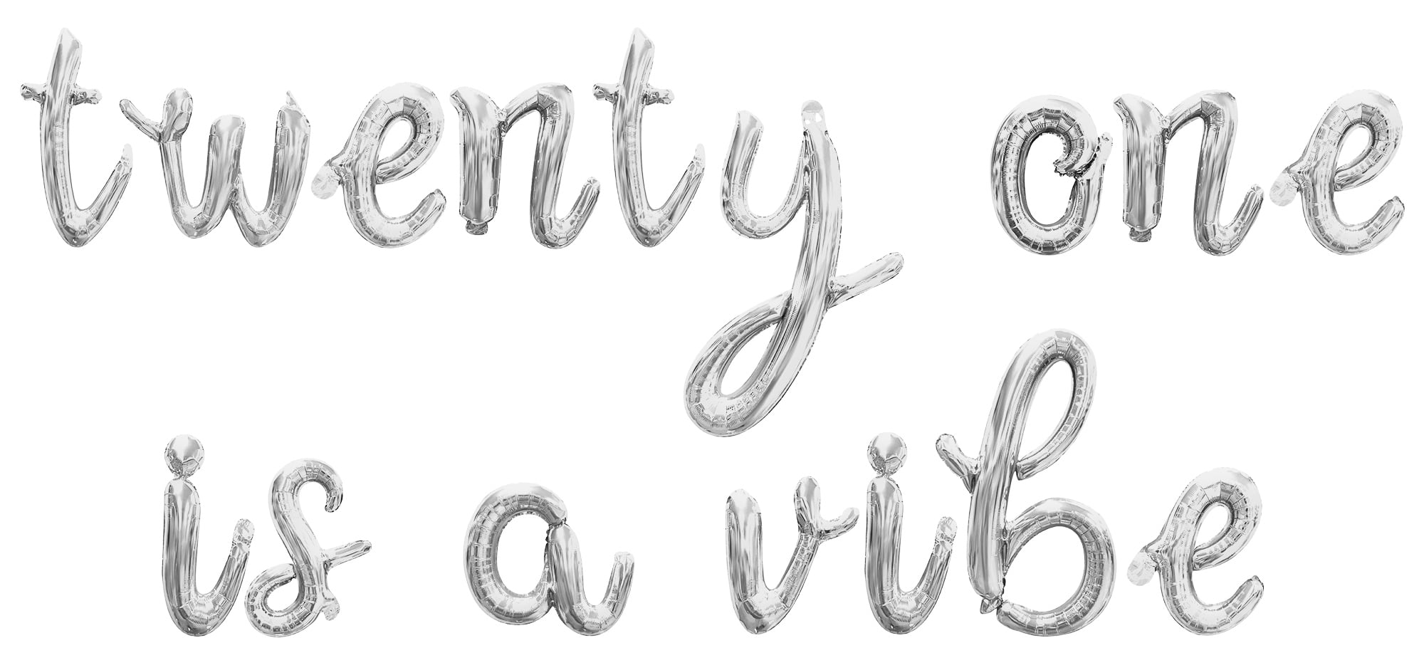 Cursive Script Letter Balloons - TWENTY ONE IS A VIBE 16" Inch Alphabet ...