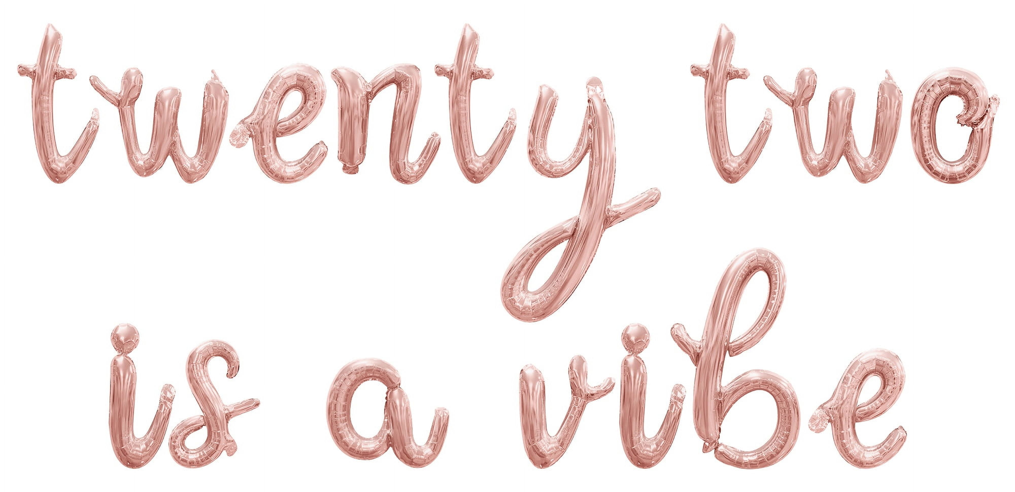 Cursive Script Letter Balloons - TWENTY TWO IS A VIBE 16" Inch Alphabet ...