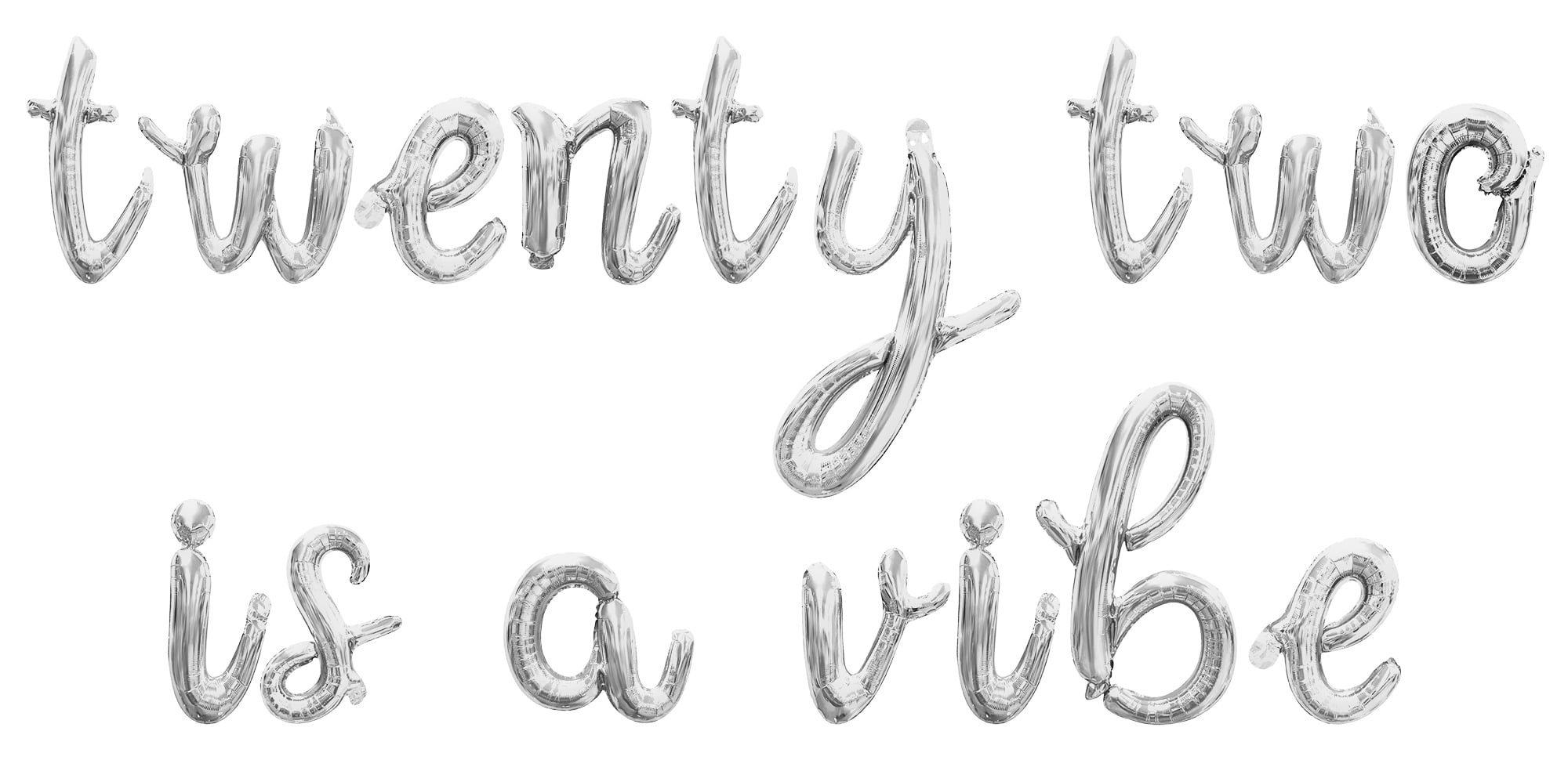 Cursive Script Letter Balloons - TWENTY TWO IS A VIBE 16" Inch Alphabet ...