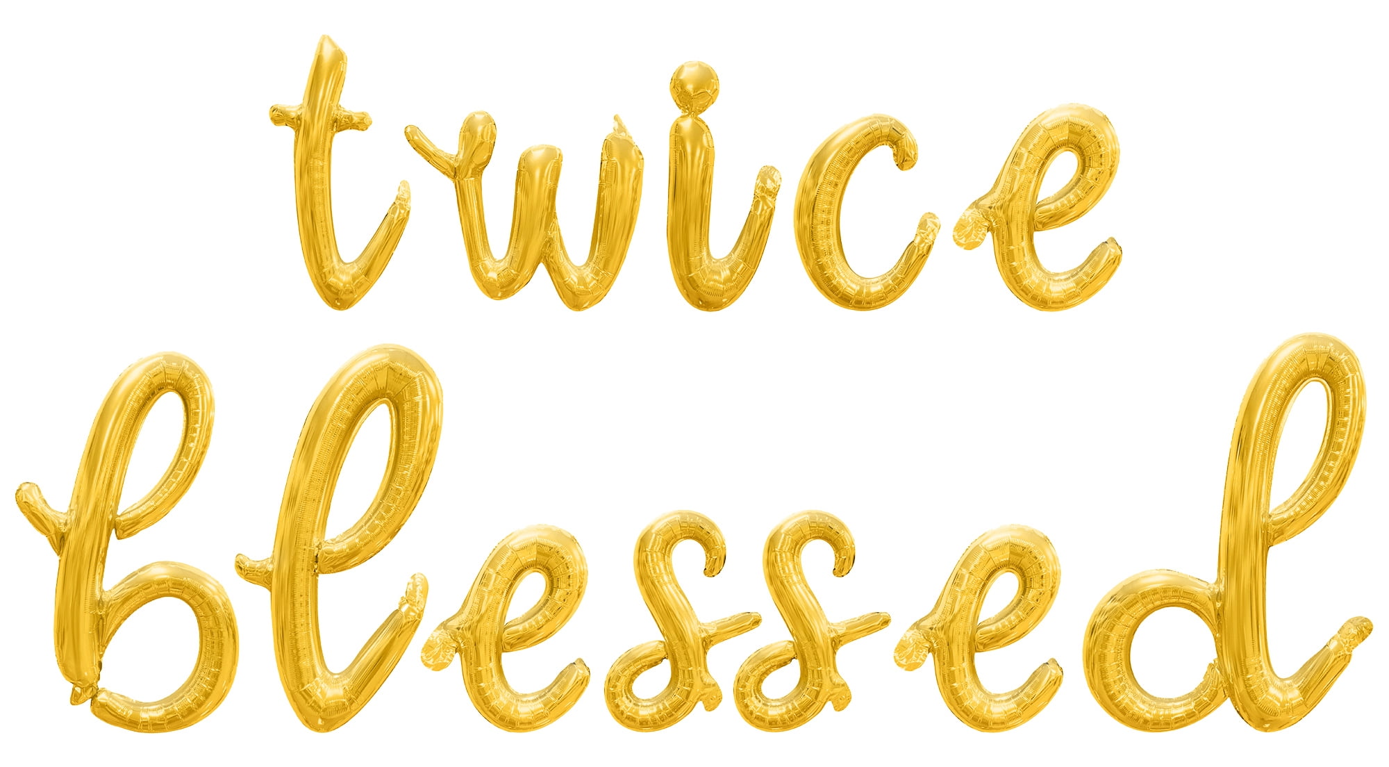 Cursive Script Letter Balloons - TWICE BLESSED 16" Inch Alphabet ...