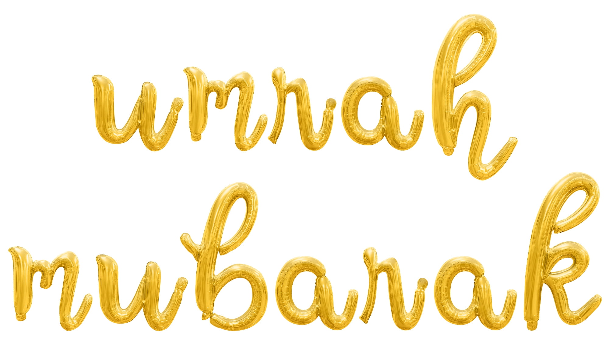Cursive Script Letter Balloons - UMRAH MUBARAK 16" Inch Alphabet ...