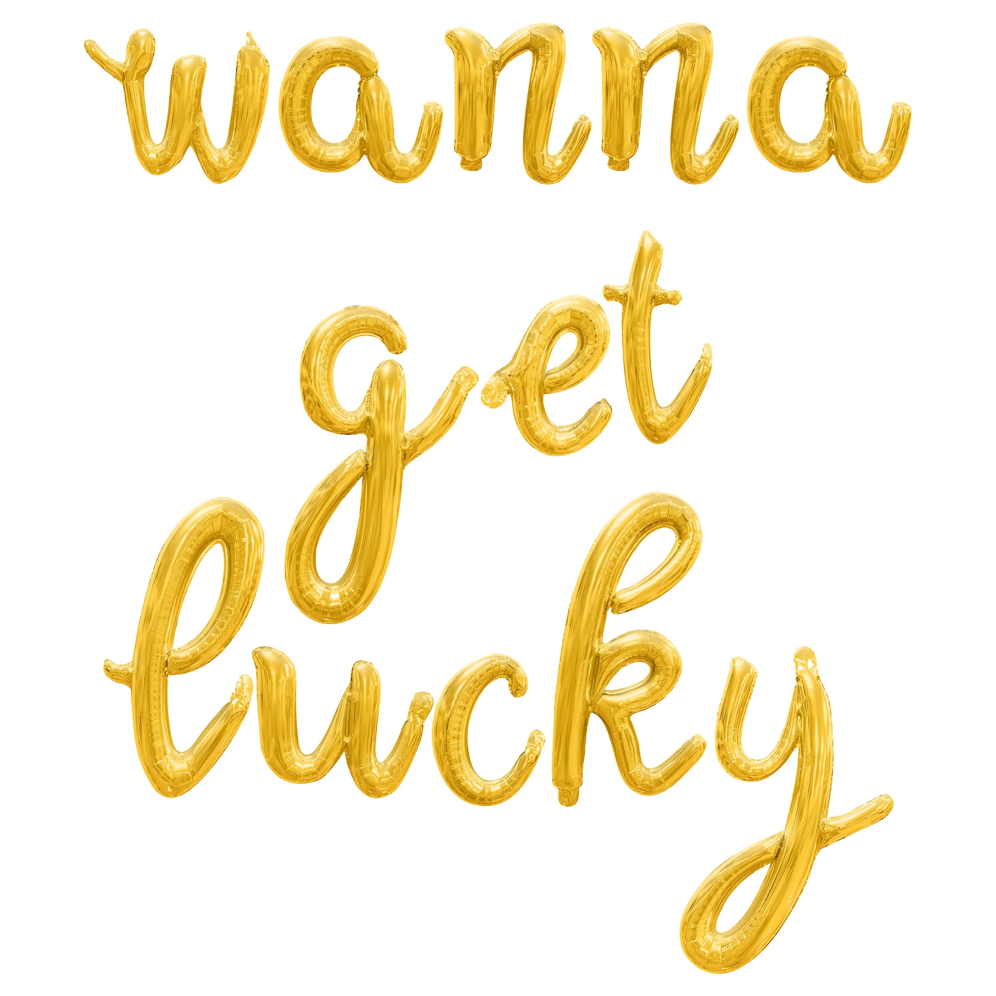 Cursive Script Letter Balloons - WANNA GET LUCKY 16" Inch Alphabet ...