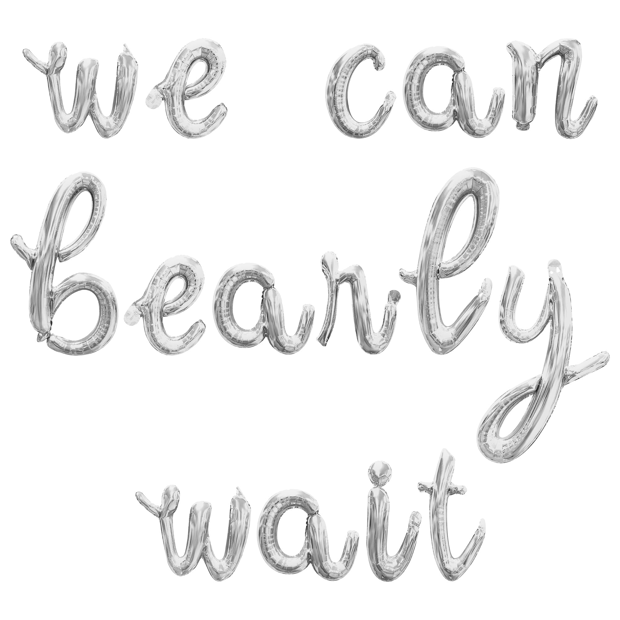 Cursive Script Letter Balloons - WE CAN BEARLY WAIT 16" Inch Alphabet ...