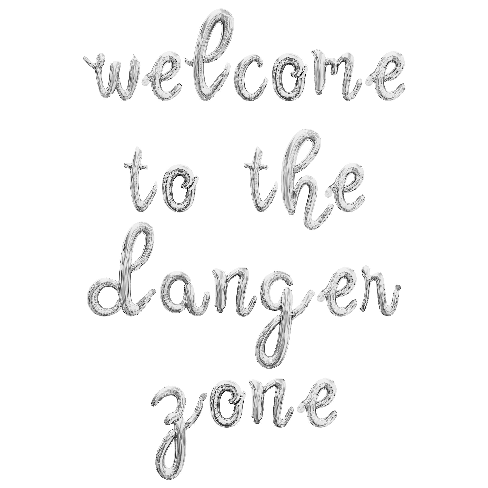 Cursive Script Letter Balloons - WELCOME TO THE DANGER ZONE 16" Inch ...