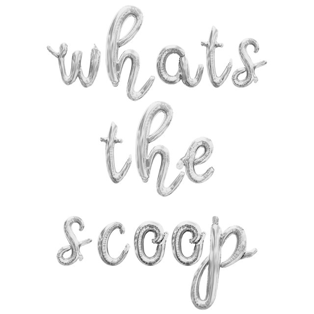 Cursive Script Letter Balloons - WHATS THE SCOOP 16" Inch Alphabet ...