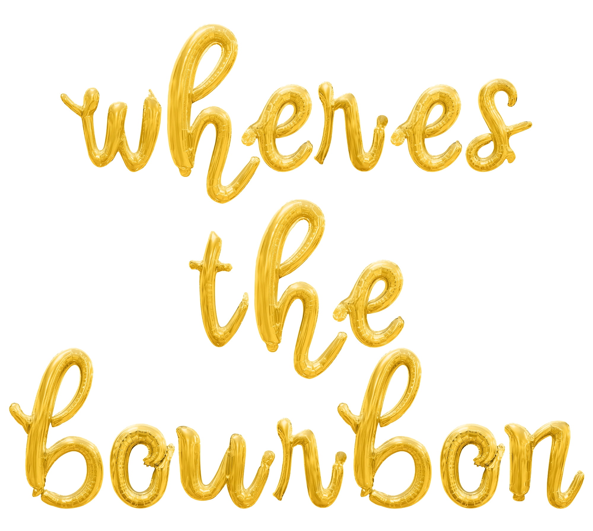 Cursive Script Letter Balloons - WHERES THE BOURBON 16" Inch Alphabet ...