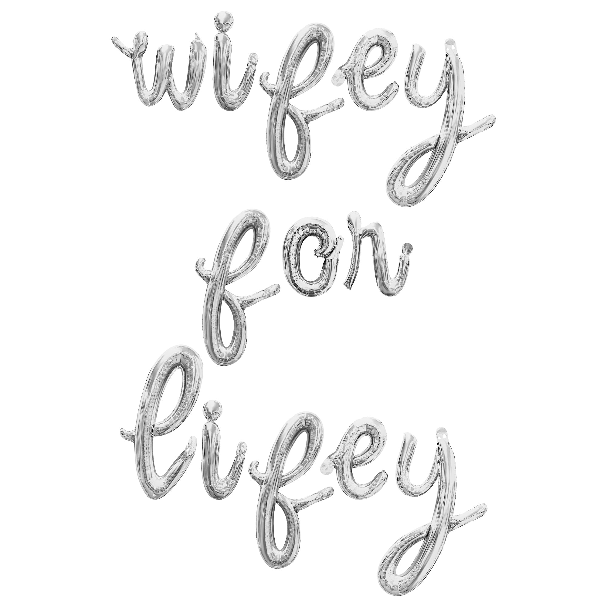 Cursive Script Letter Balloons - WIFEY FOR LIFEY 16" Inch Alphabet ...