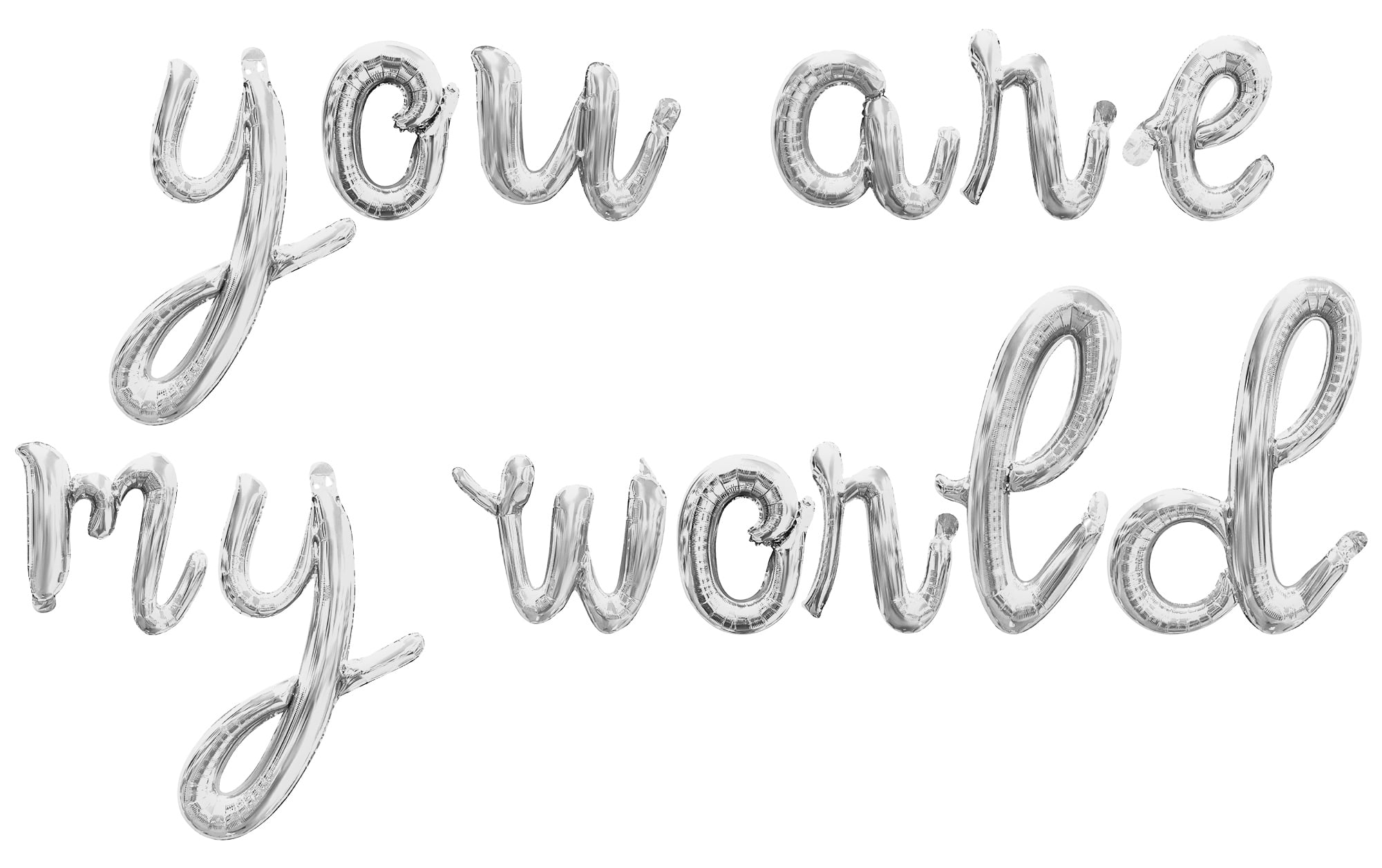 Cursive Script Letter Balloons - YOU ARE MY WORLD 16" Inch Alphabet ...