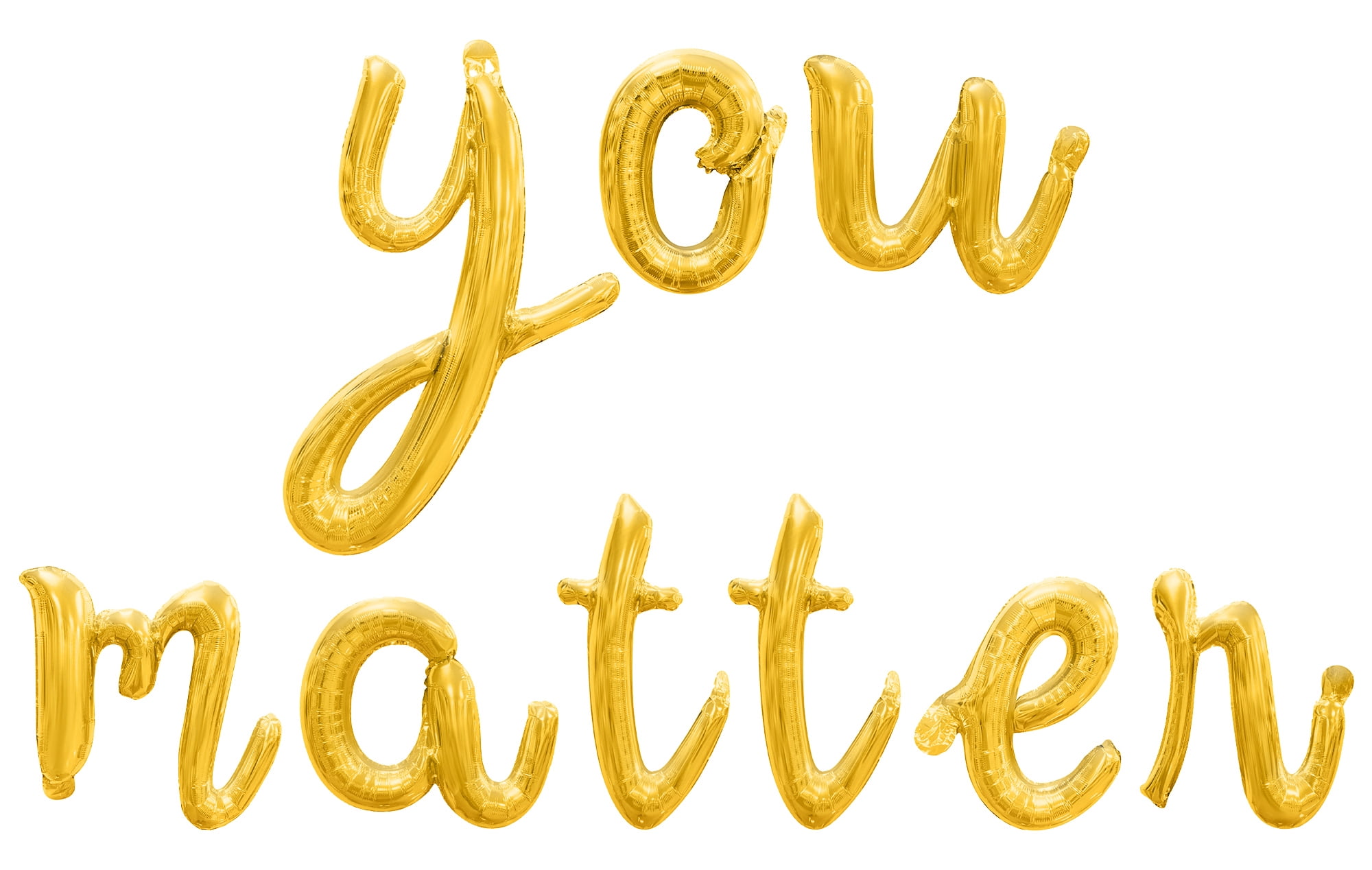 Cursive Script Letter Balloons - YOU MATTER 16" Inch Alphabet Letters ...