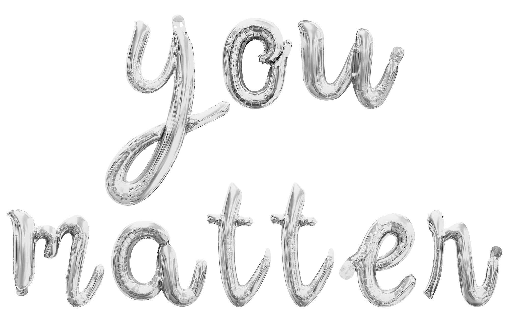 Cursive Script Letter Balloons - YOU MATTER 16" Inch Alphabet Letters ...