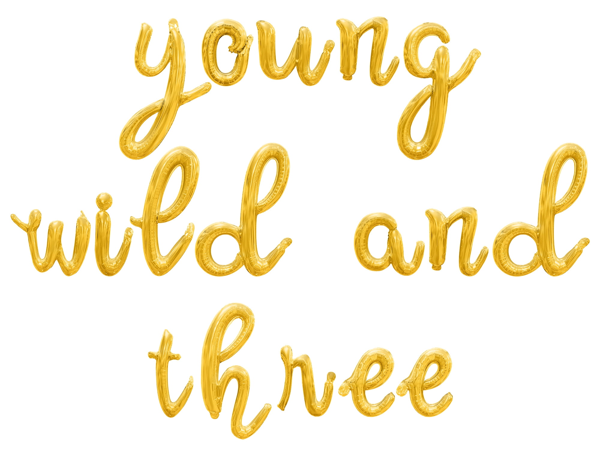 Cursive Script Letter Balloons - YOUNG WILD AND THREE 16" Inch Alphabet ...