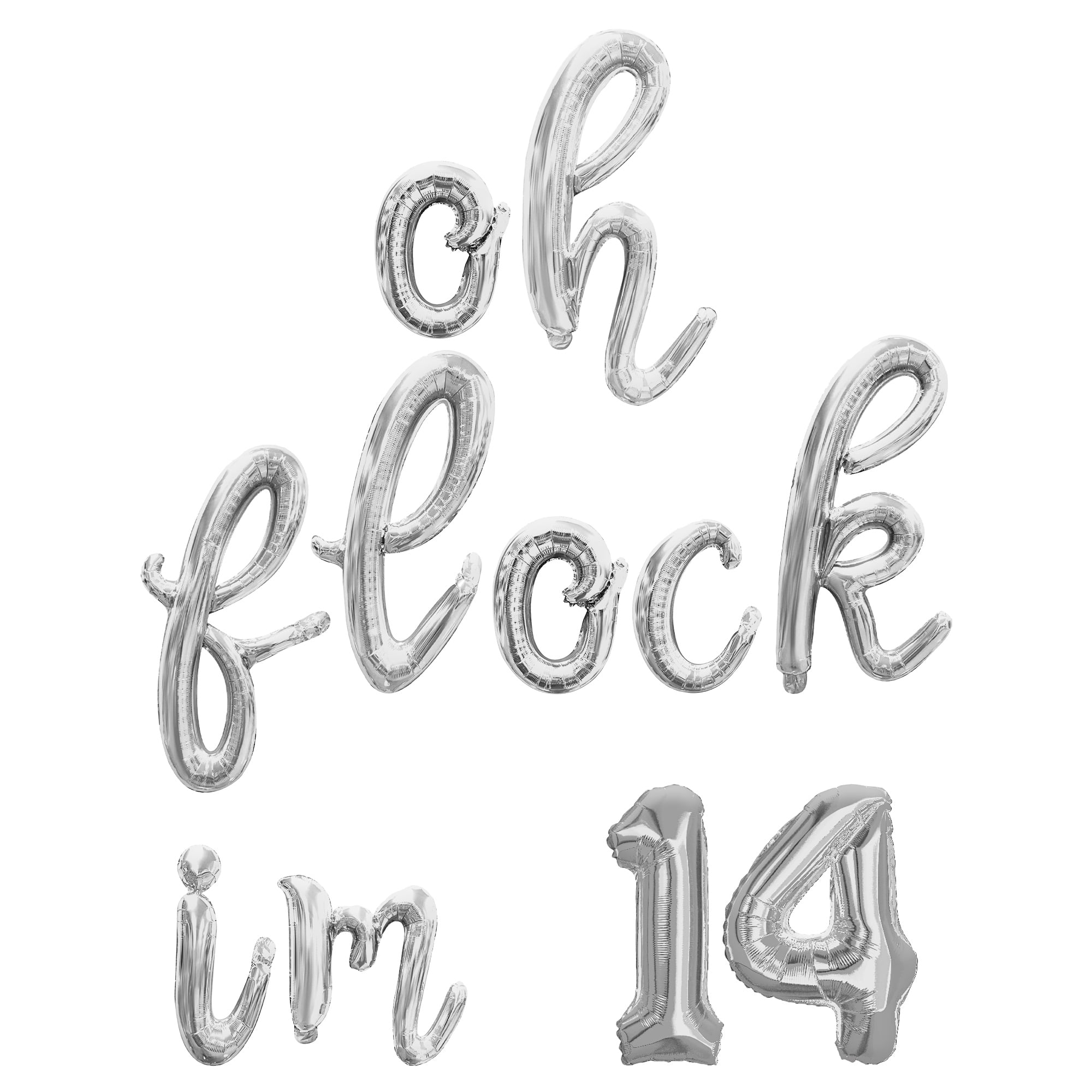 Cursive Script Letter & Number Balloons - OH FLOCK IM 14 16" Inch ...