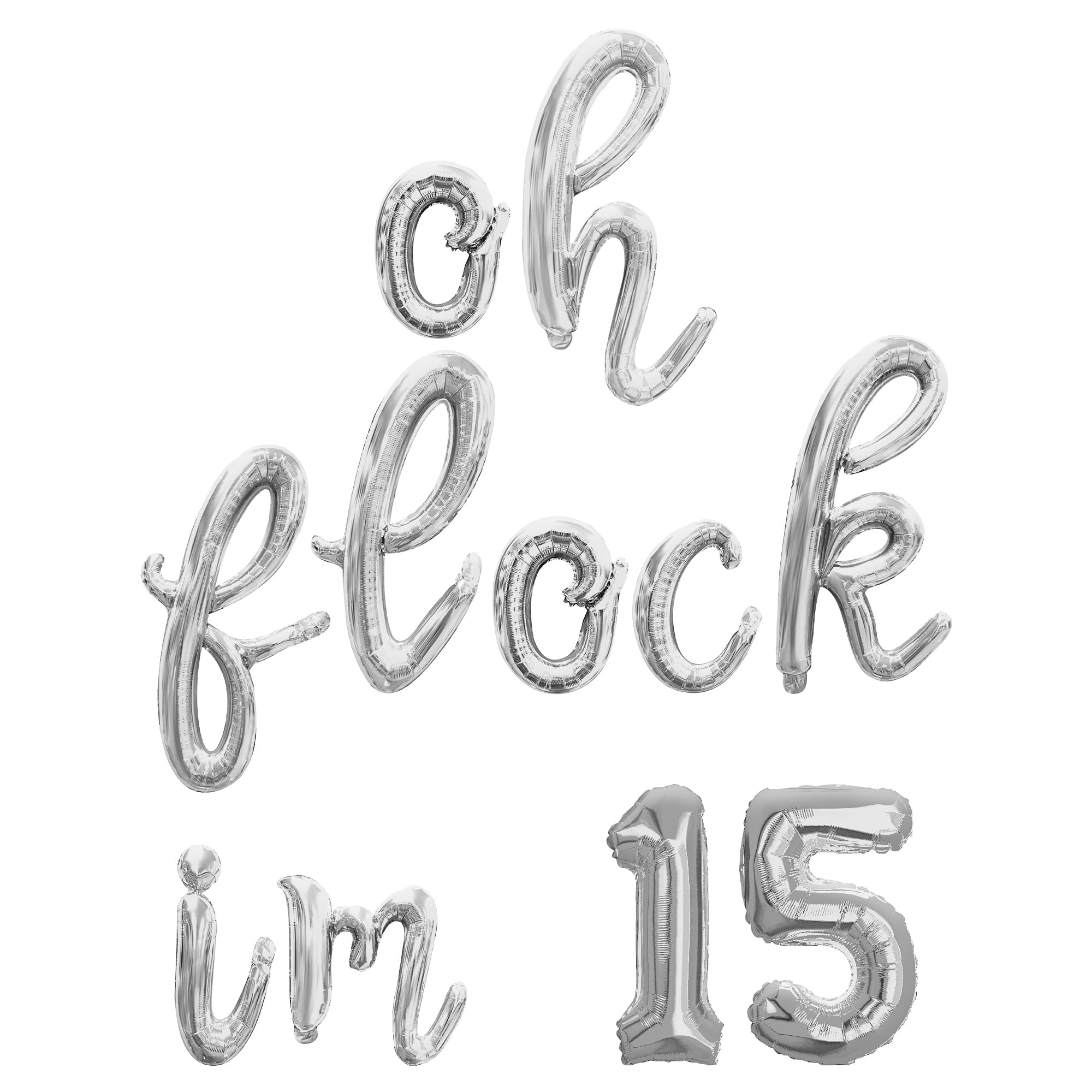 Cursive Script Letter & Number Balloons - OH FLOCK IM 15 16" Inch ...