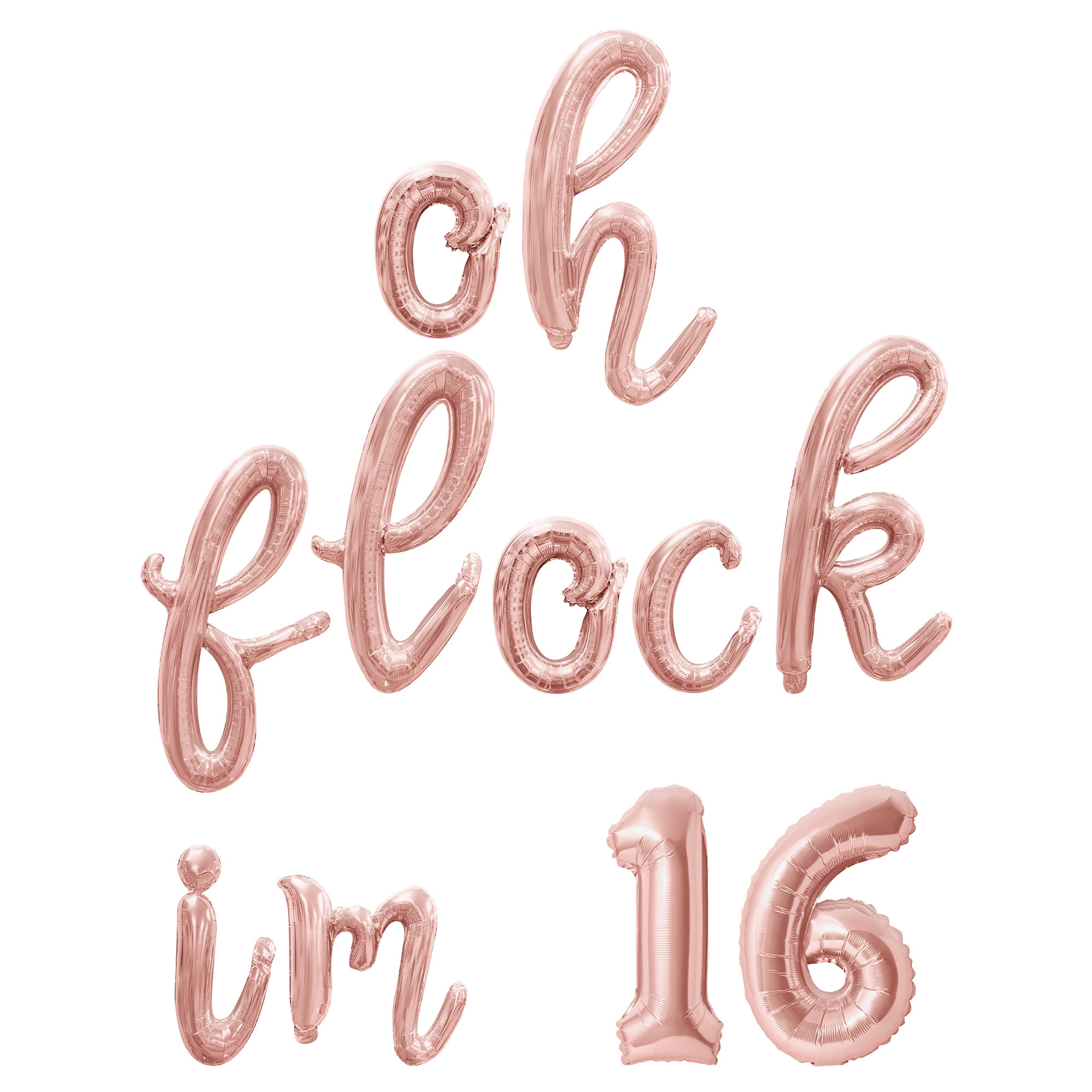 Cursive Script Letter & Number Balloons - OH FLOCK IM 16 16" Inch ...