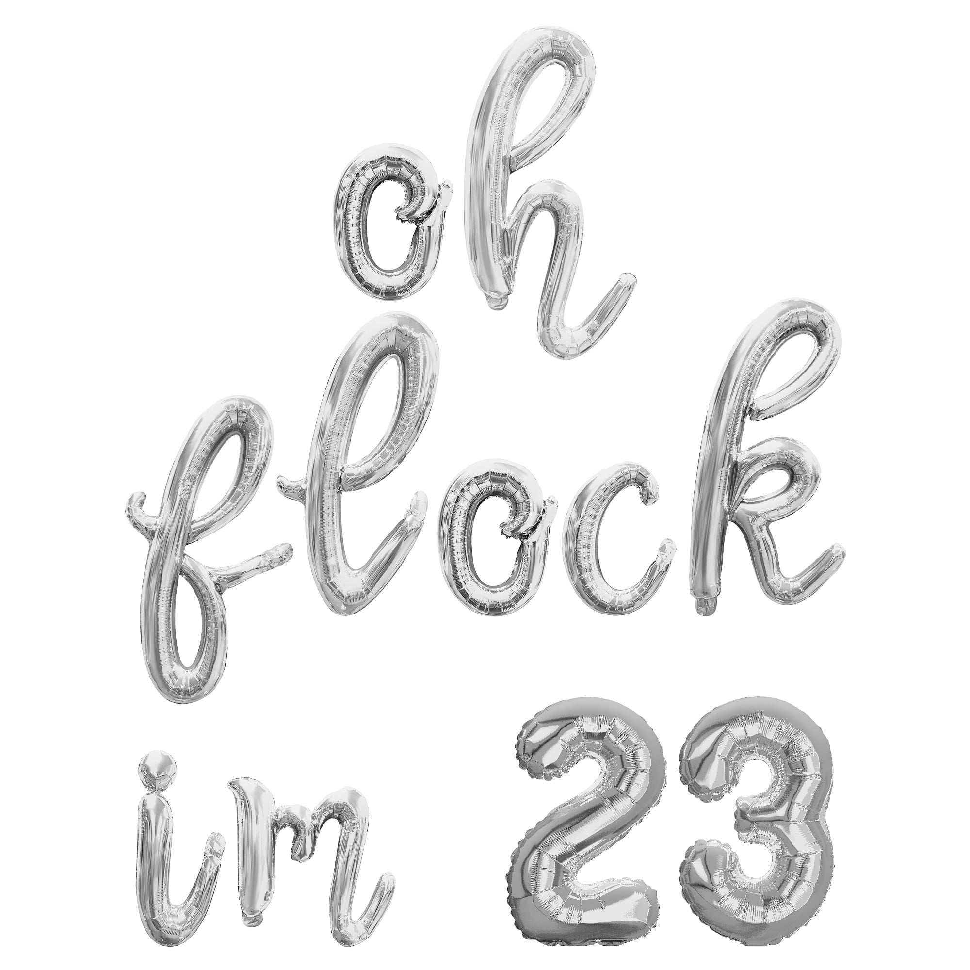 Cursive Script Letter & Number Balloons - OH FLOCK IM 23 16" Inch ...