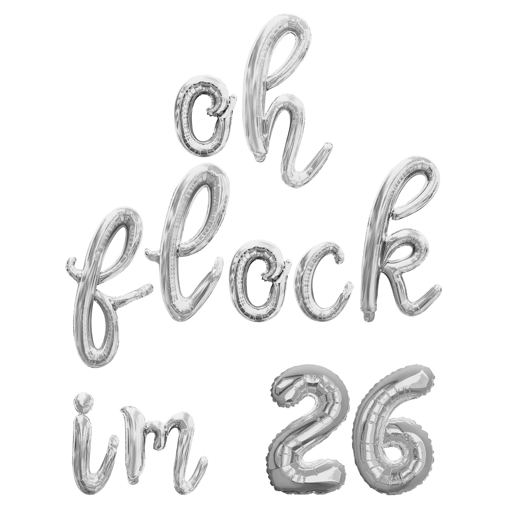 Cursive Script Letter & Number Balloons - OH FLOCK IM 26 16" Inch ...