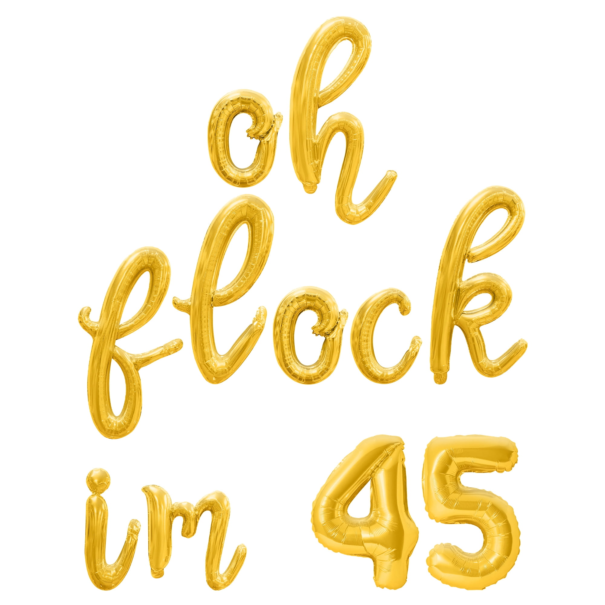 Cursive Script Letter & Number Balloons - OH FLOCK IM 45 16" Inch ...