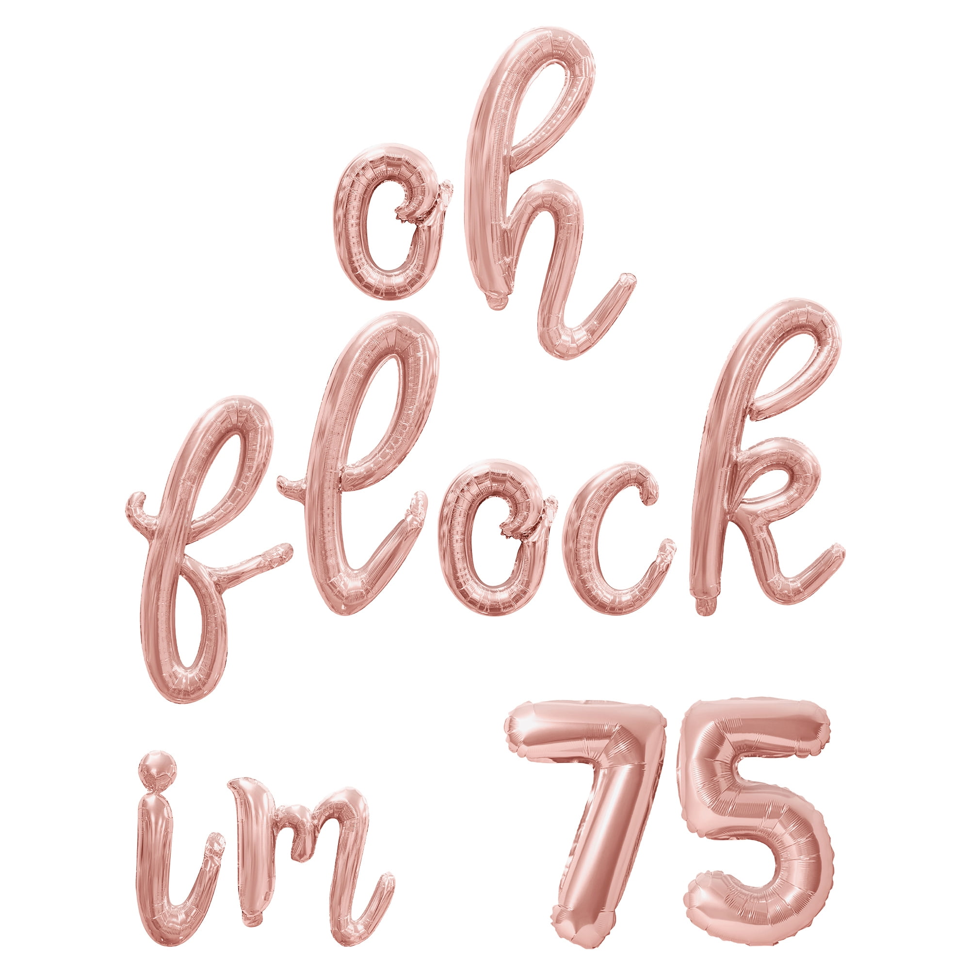 Cursive Script Letter & Number Balloons - OH FLOCK IM 75 16" Inch ...