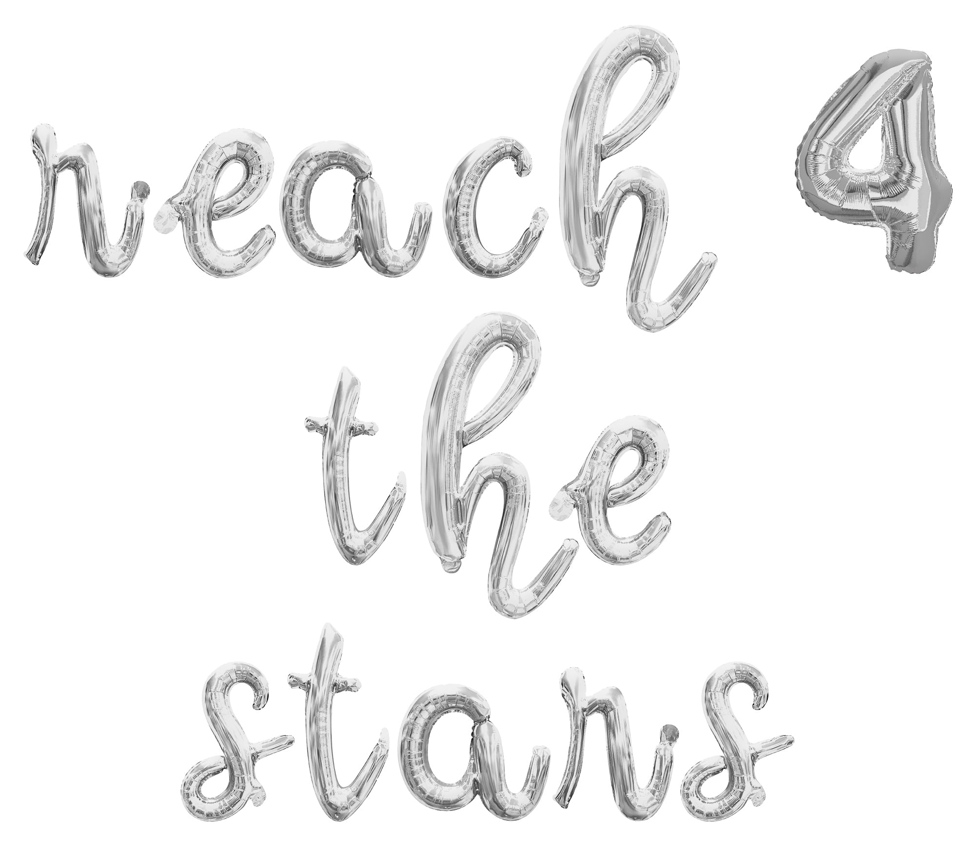 Cursive Script Letter & Number Balloons - REACH 4 THE STARS 16" Inch ...
