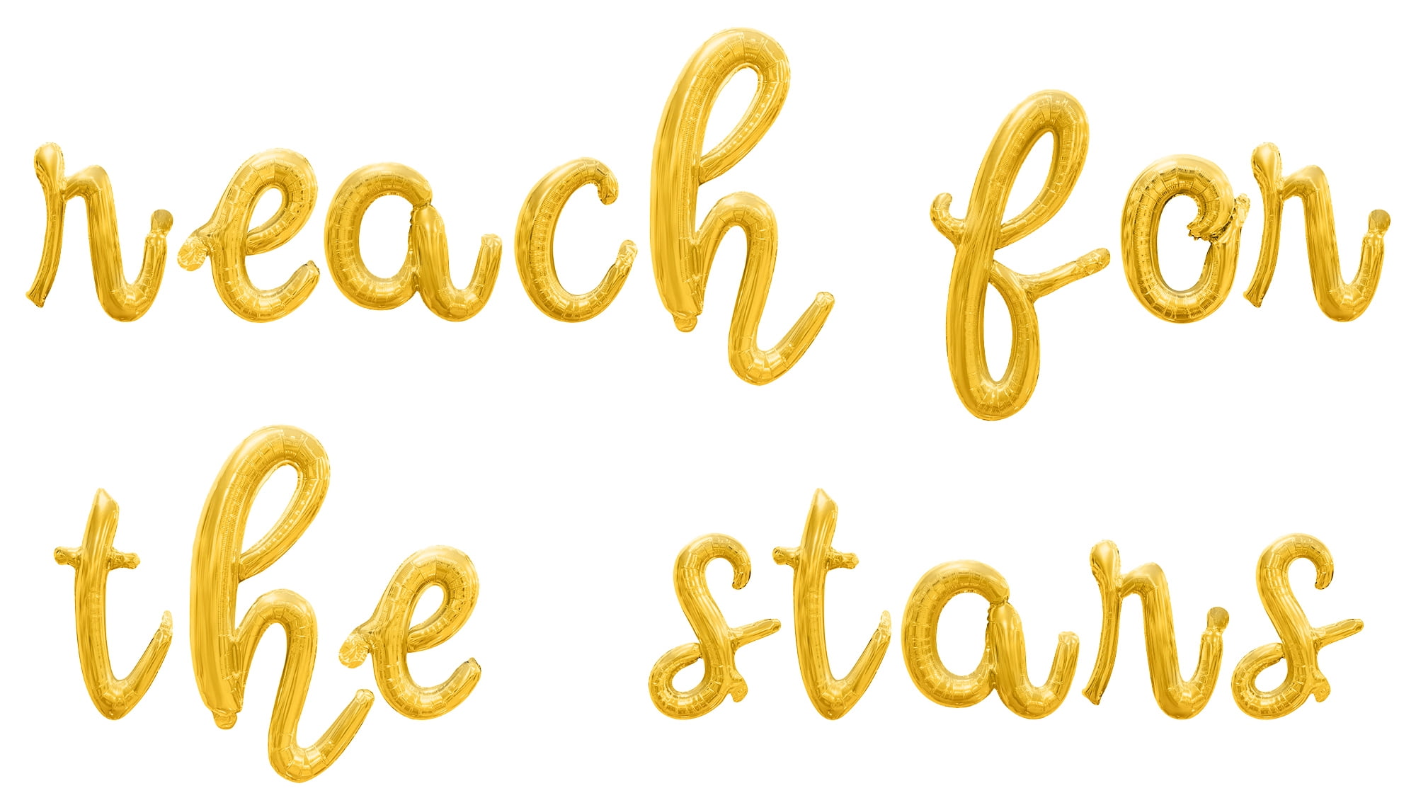 Cursive Script Letter & Number Balloons - REACH FOR THE STARS 16" Inch ...