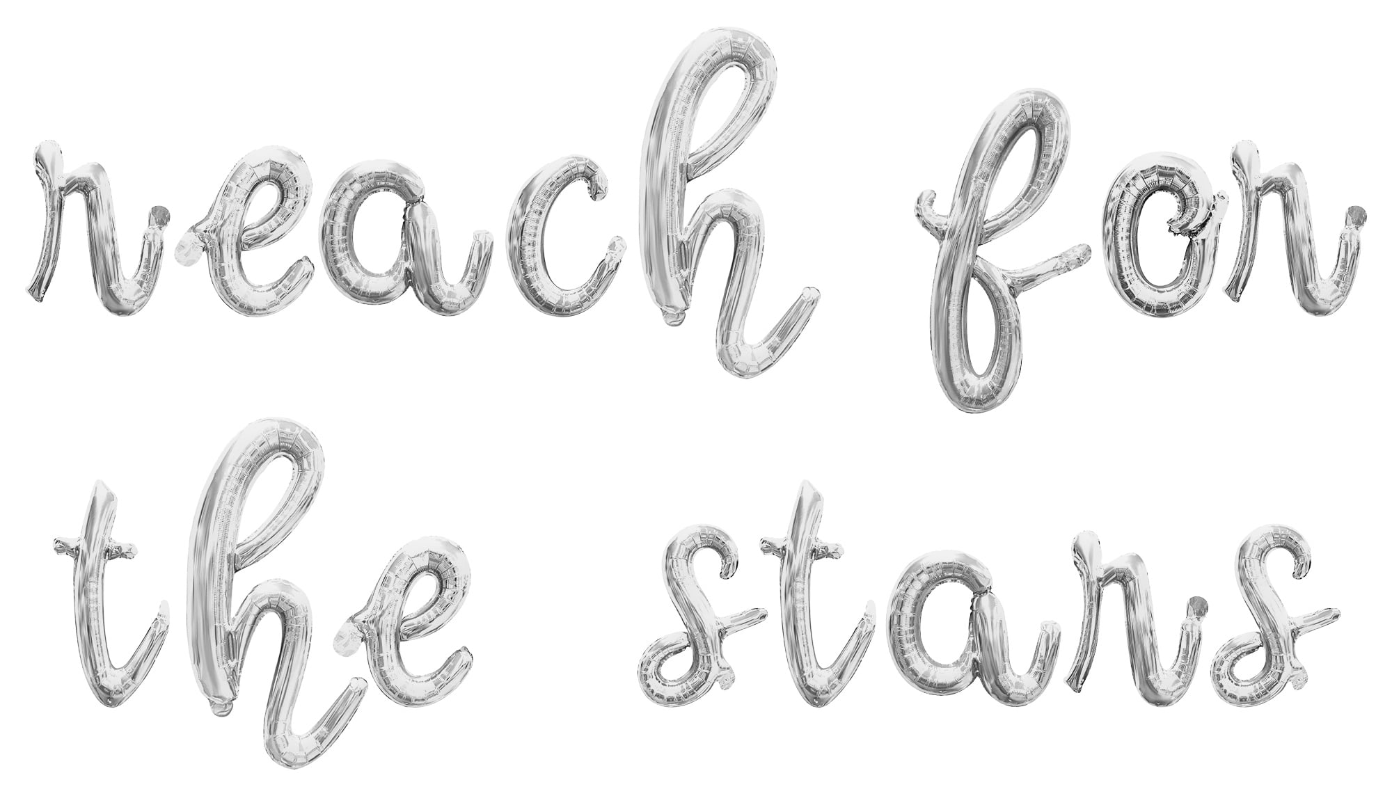 Cursive Script Letter & Number Balloons - REACH FOR THE STARS 16" Inch ...