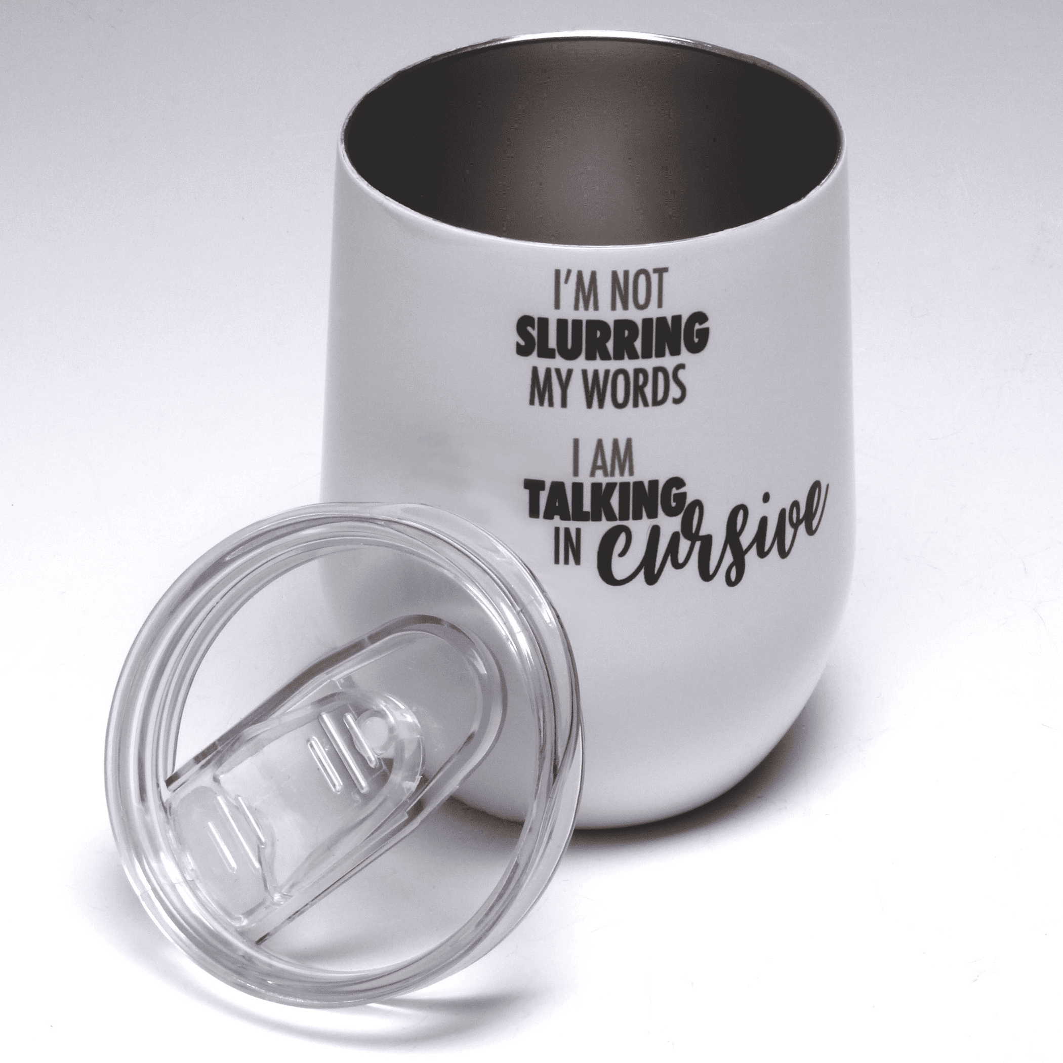 "Cursive" Stemless Wine Glass Tumbler[ ] - Walmart.com