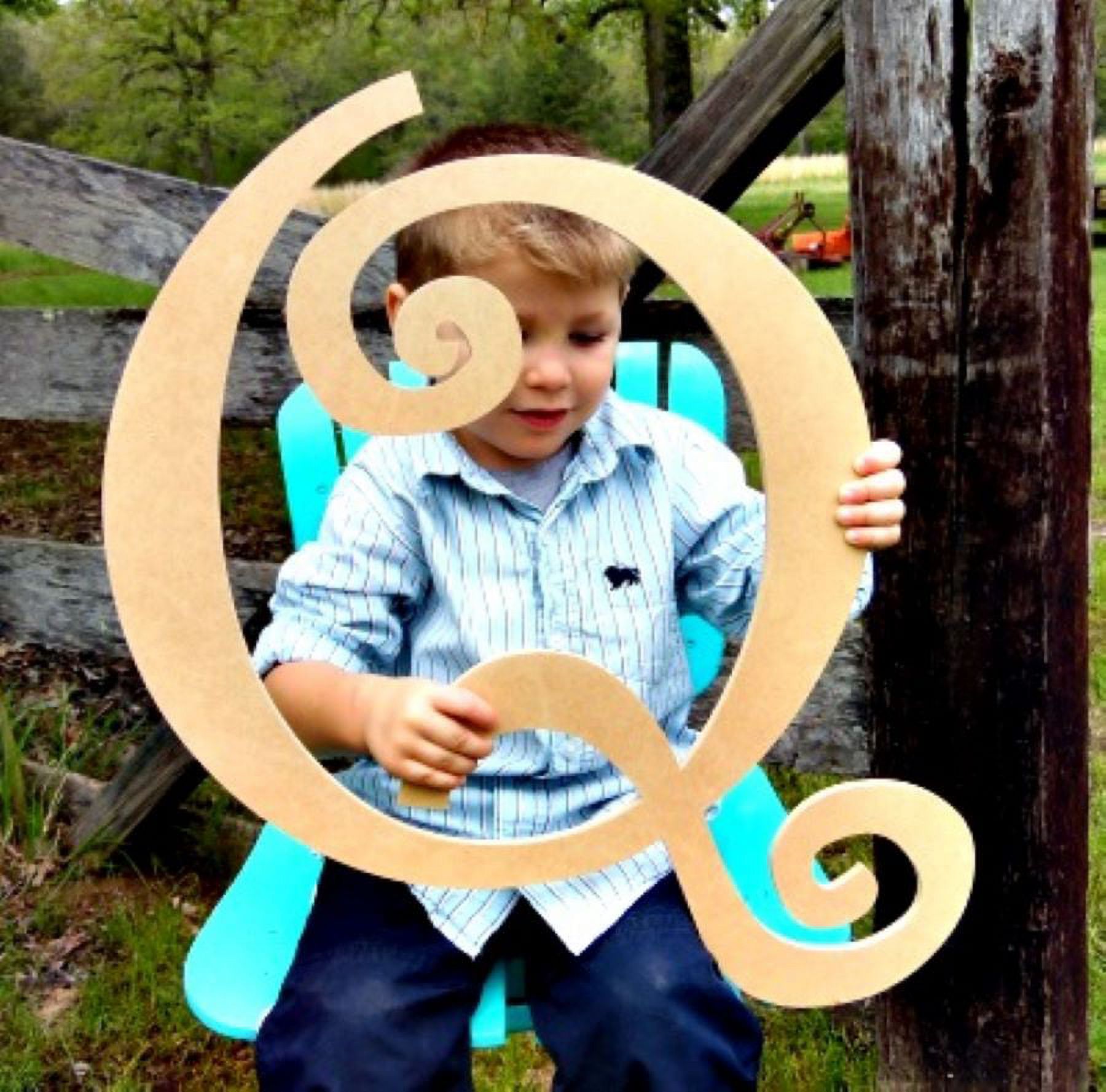 Cursive Wooden Letter, Curlz Letter Q 18", Paintable, Build-A-Cross ...
