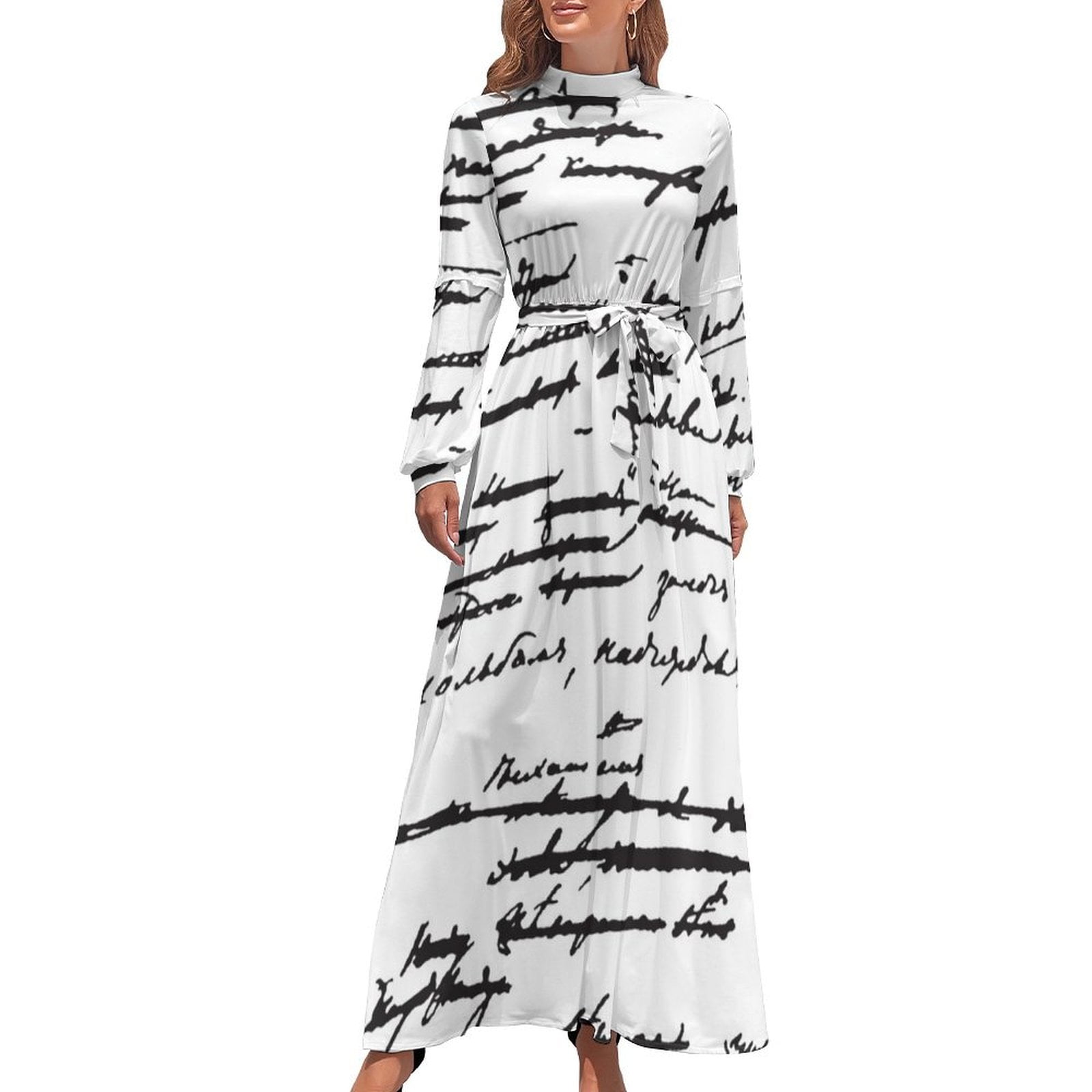 Cursive Word Em English hand writing Long Dress dress party night ...